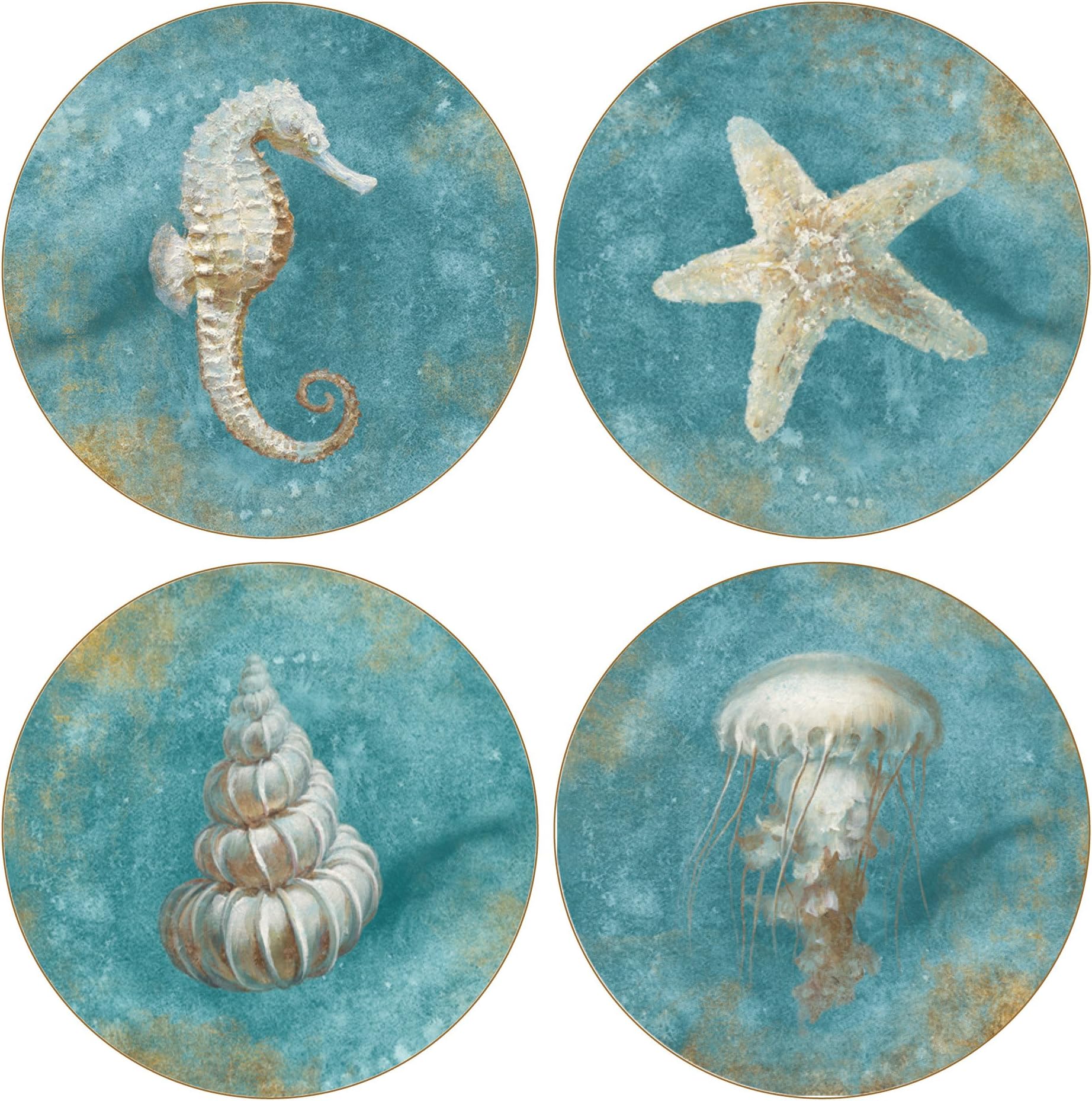 Amazon.com | Sea Turtle Drink Coasters, Absorbent Self Drying Absorbent ...