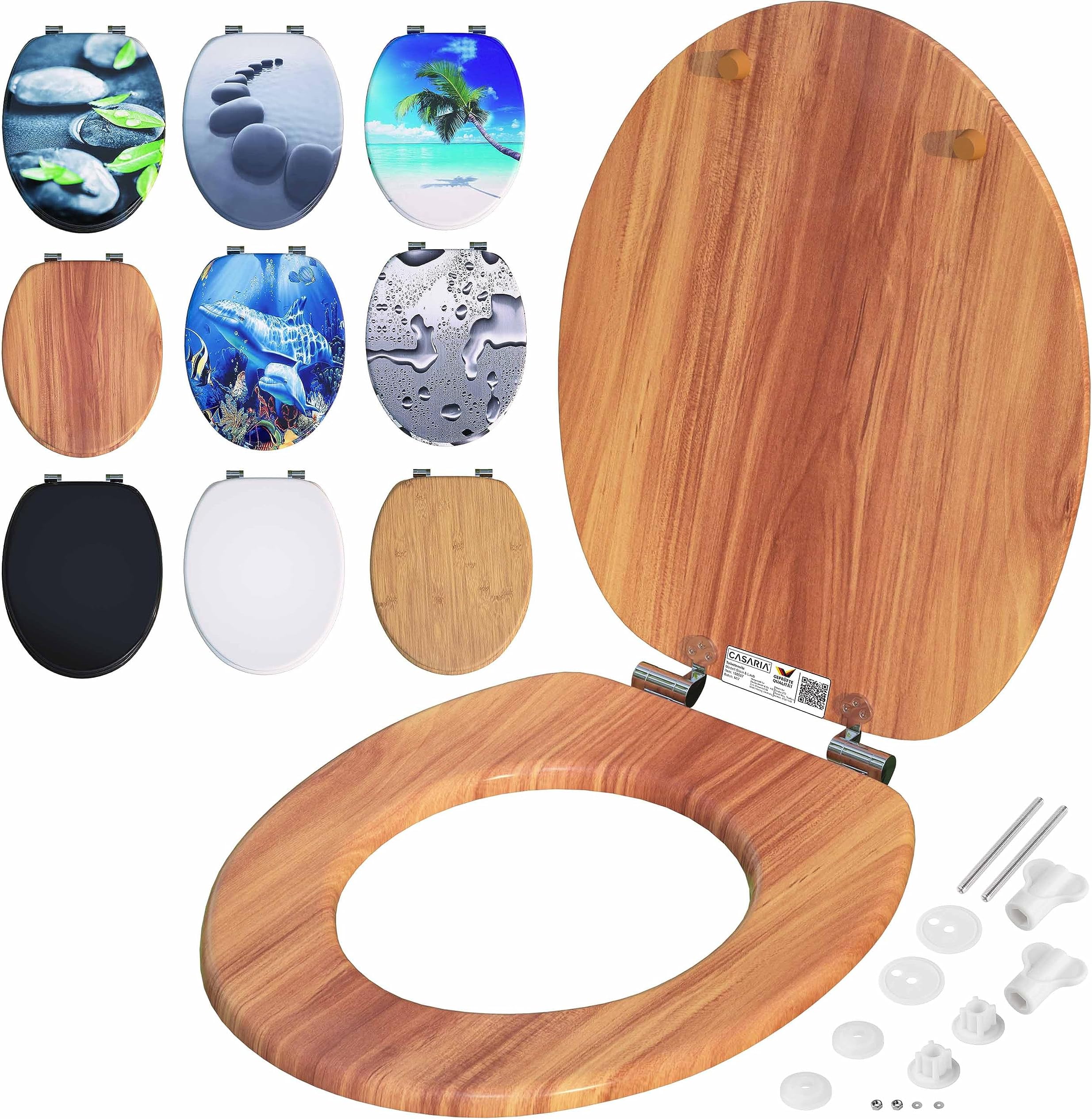 SITZPLATZ® WC-Sitz Venezia in Rot, mit Metallscharnieren und robustem ...