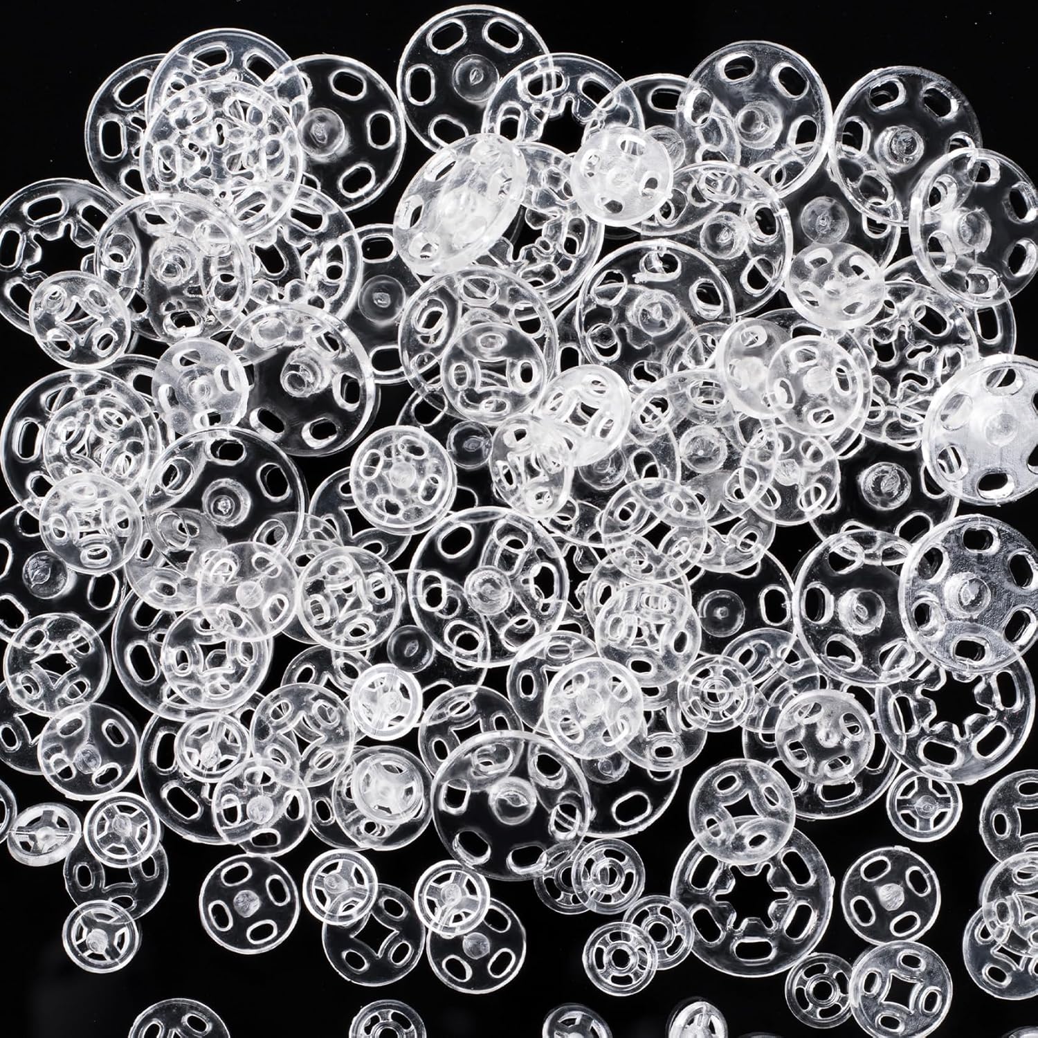 Amazon.com: Pndeyo 36 Set Sew-on Snap Buttons, 7mm 10mm 15mm Plastic ...