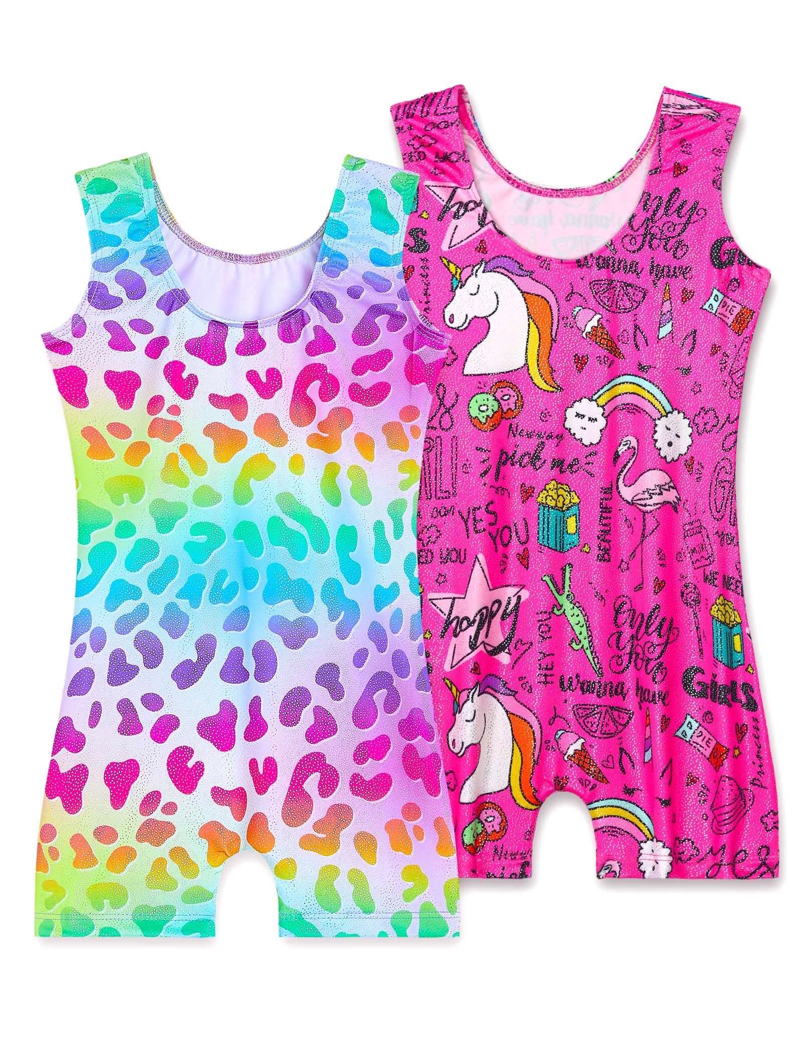 Snapklik.com : Gymnastics Leotards For Girls 2 Pack Sparkly One Piece ...