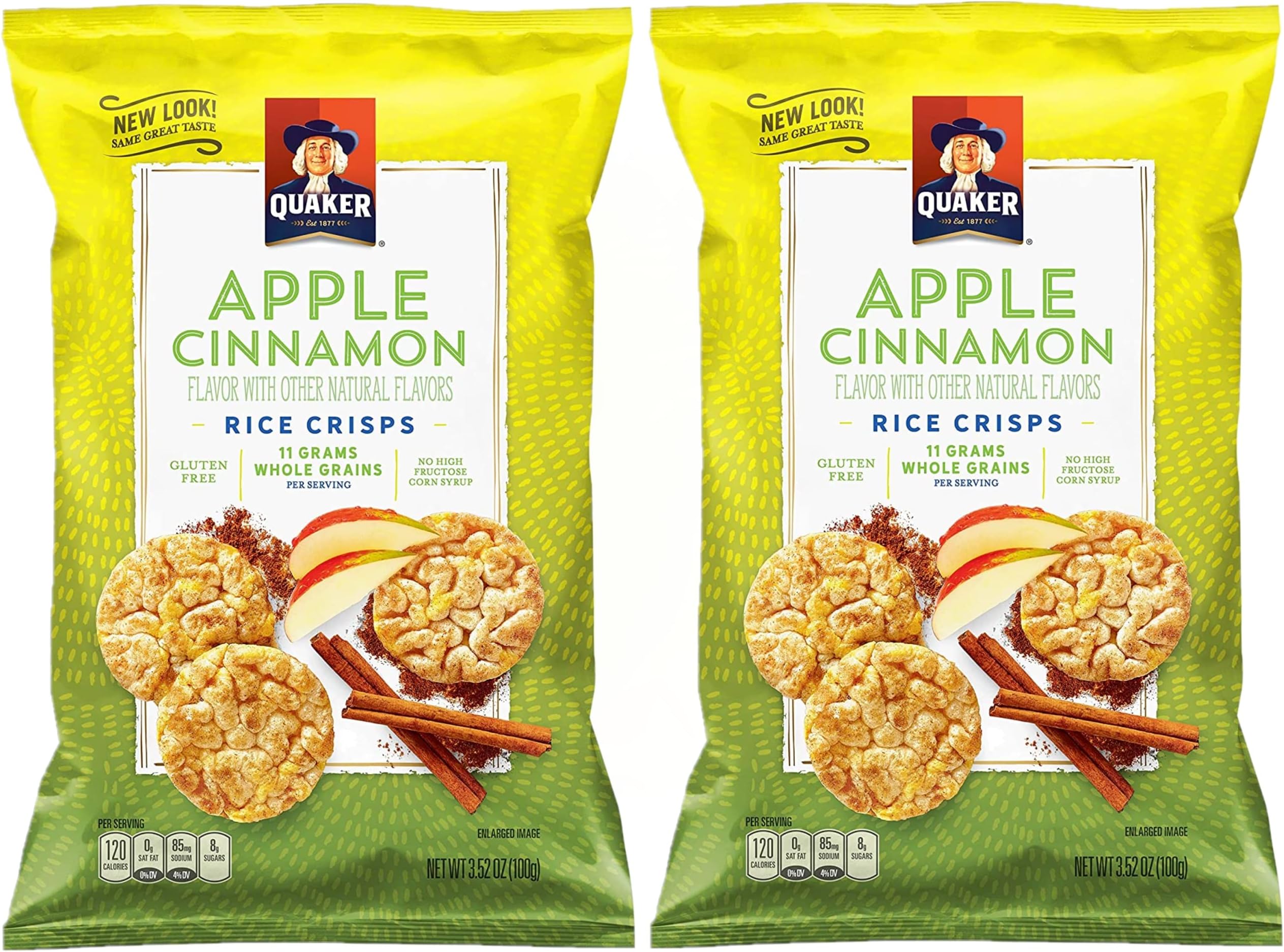 Amazon.com: Quaker Rice Crisps, Apple Cinnamon, 3.52oz Bags, Pack of 2