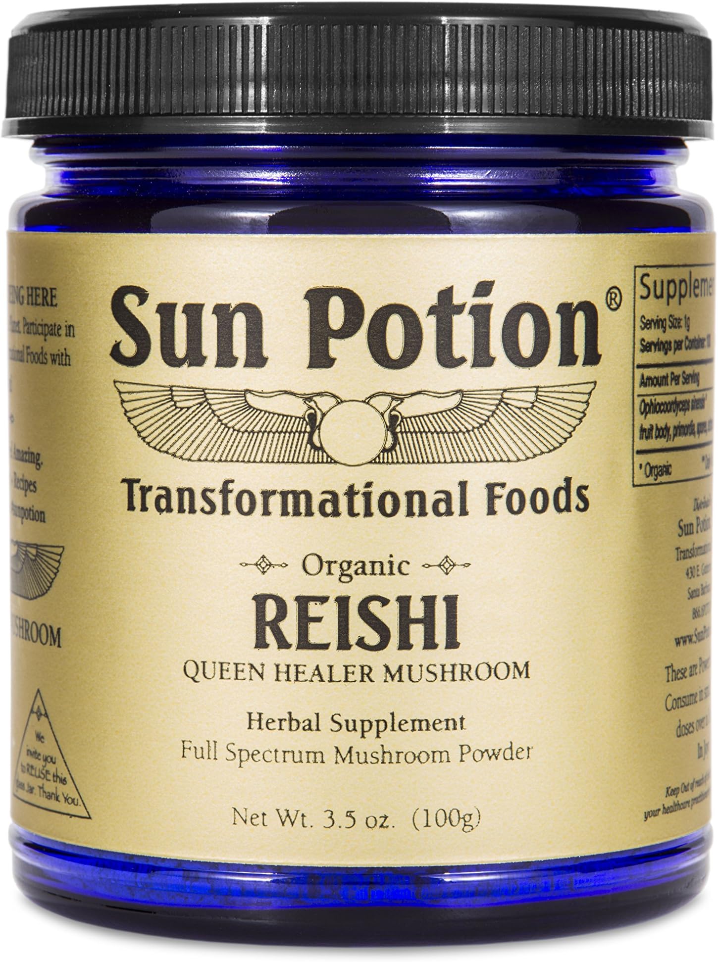 Amazon.com: Sun Potion Reishi Mushroom Powder (Organic) - (100g ...