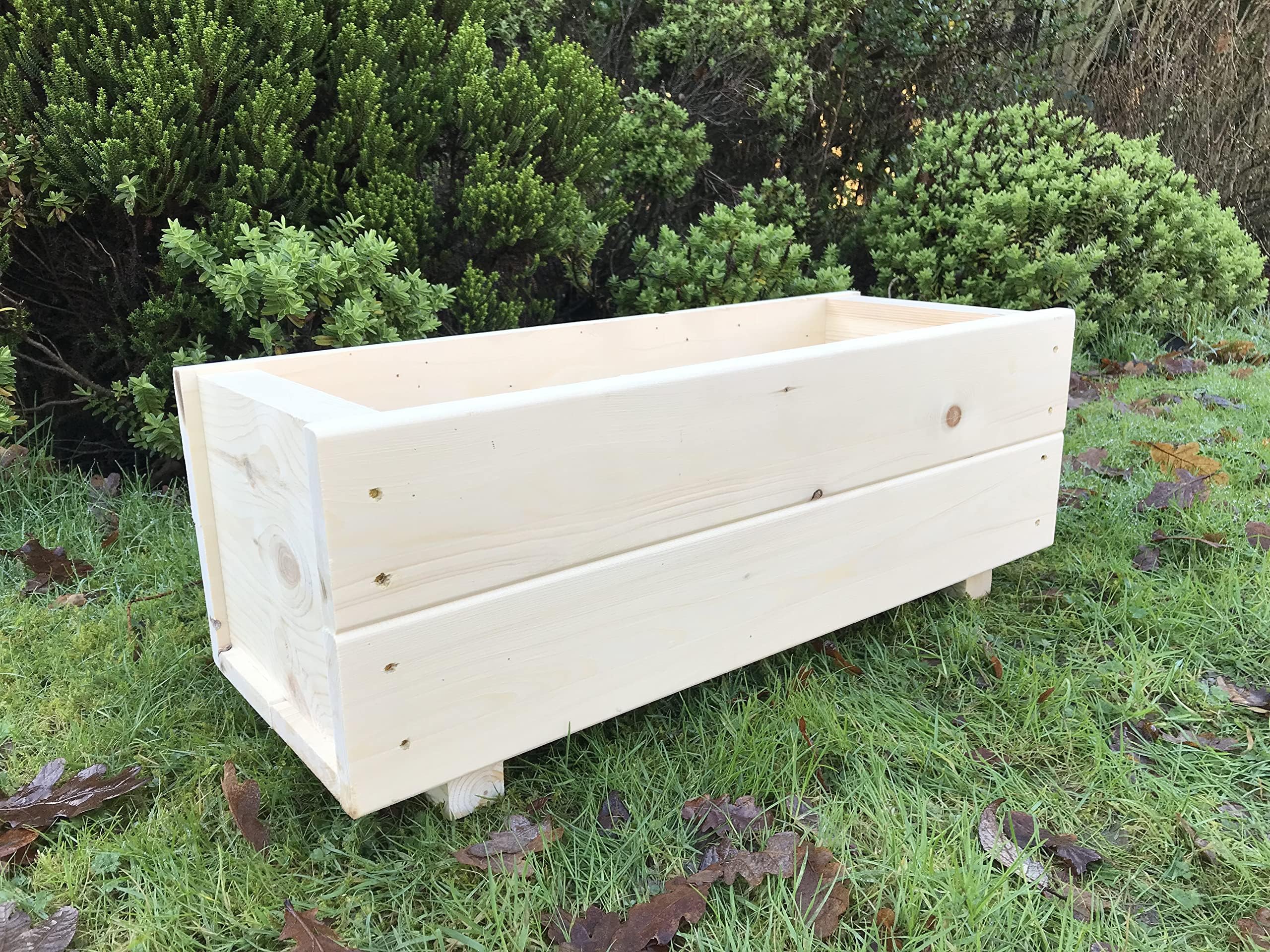 RUDDINGS WOOD Set of 2 x 60cm Wooden Trough Planter - Plant Container ...