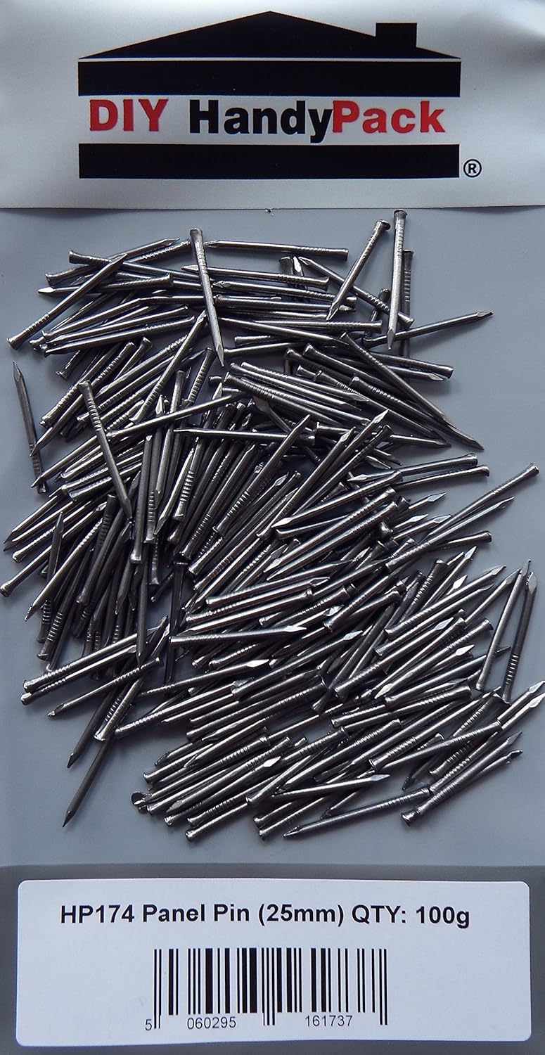 DIY HandyPack - Panel Pins 25mm (100g Pack) : Amazon.co.uk: DIY & Tools