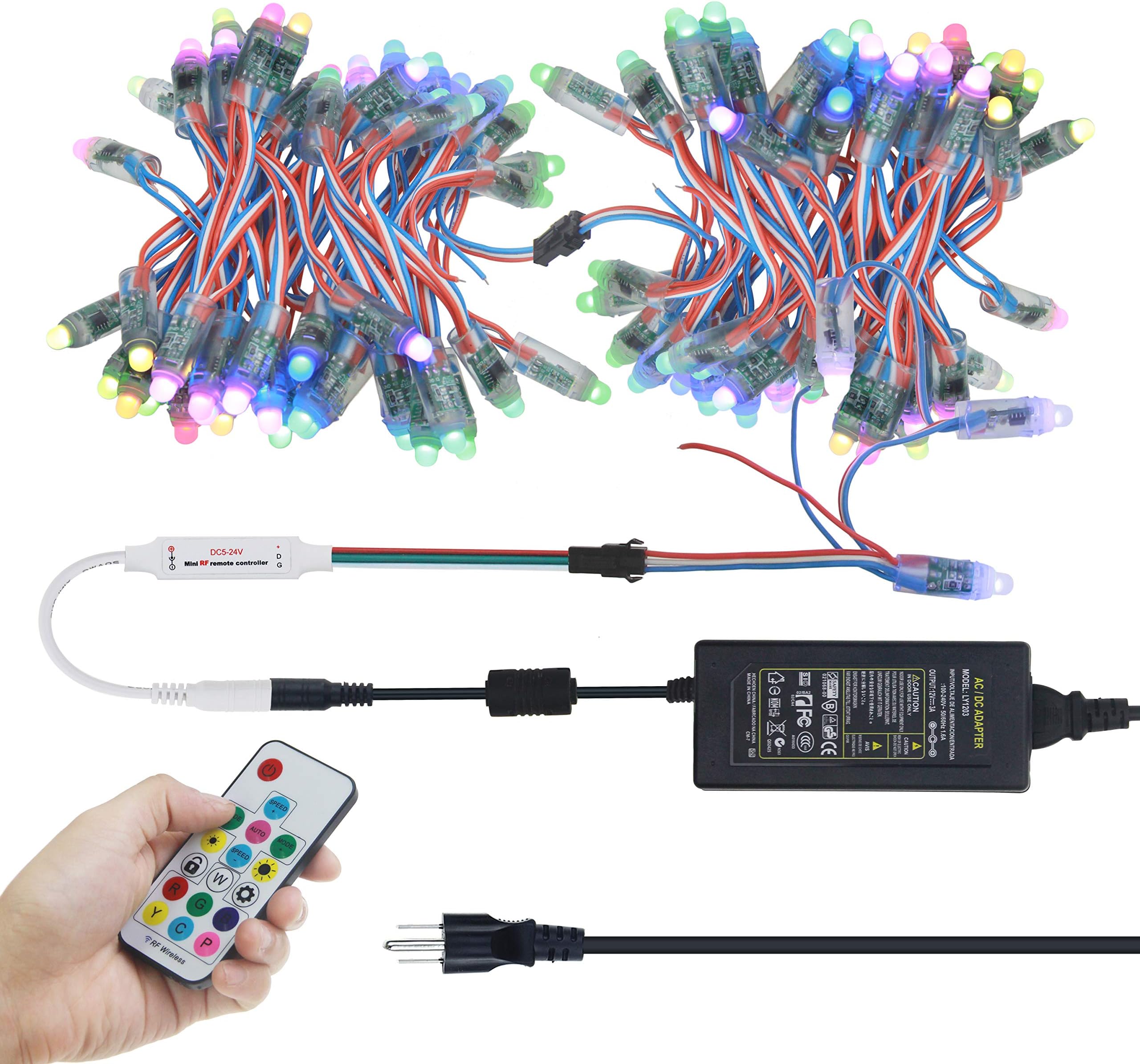 ALITOVE WS2811 12V Addressable LED Pixel String Light, 23ft 100 LEDs ...