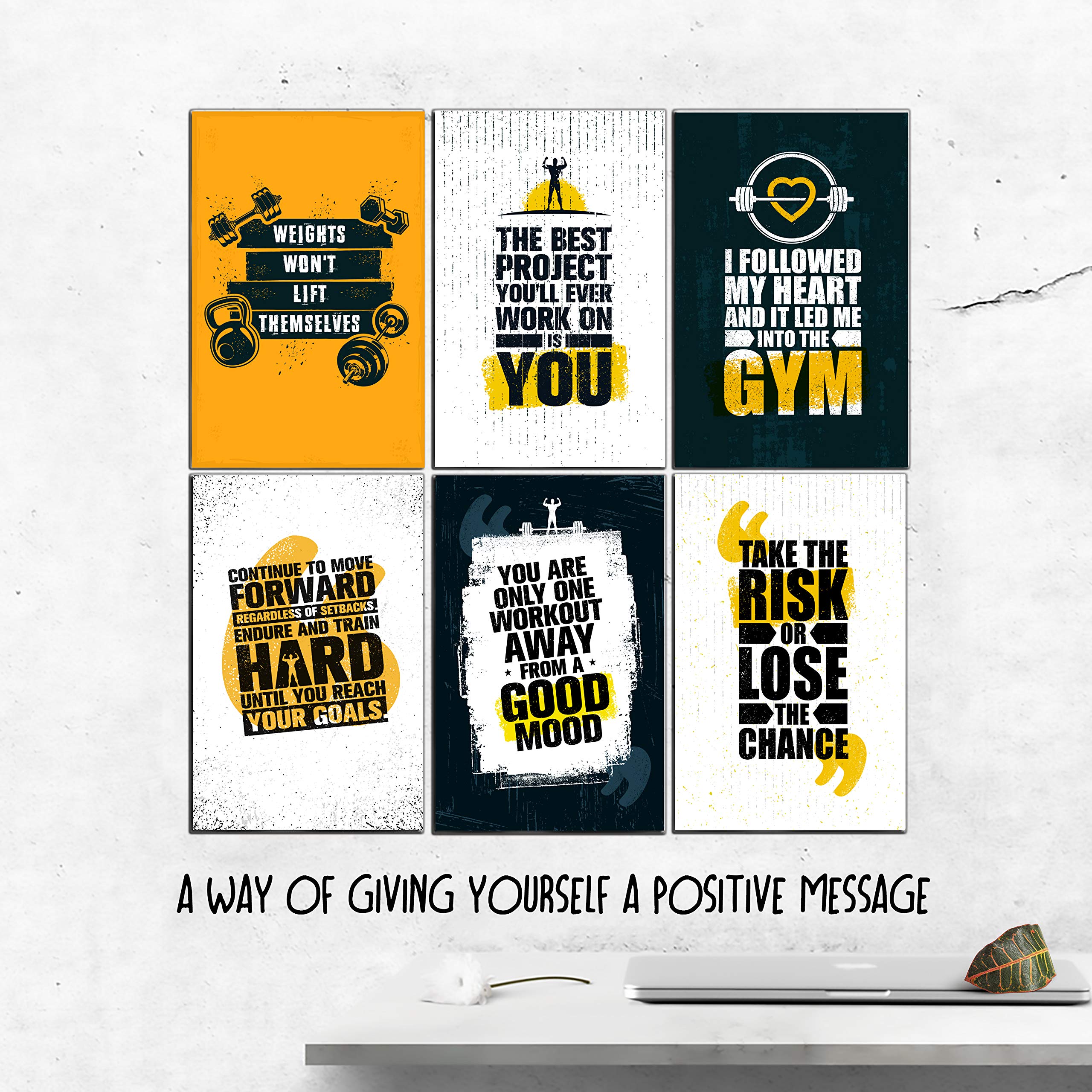 Set Of 6 11x17 Inspirational Gym Posters | Motivational Fitness Wall ...
