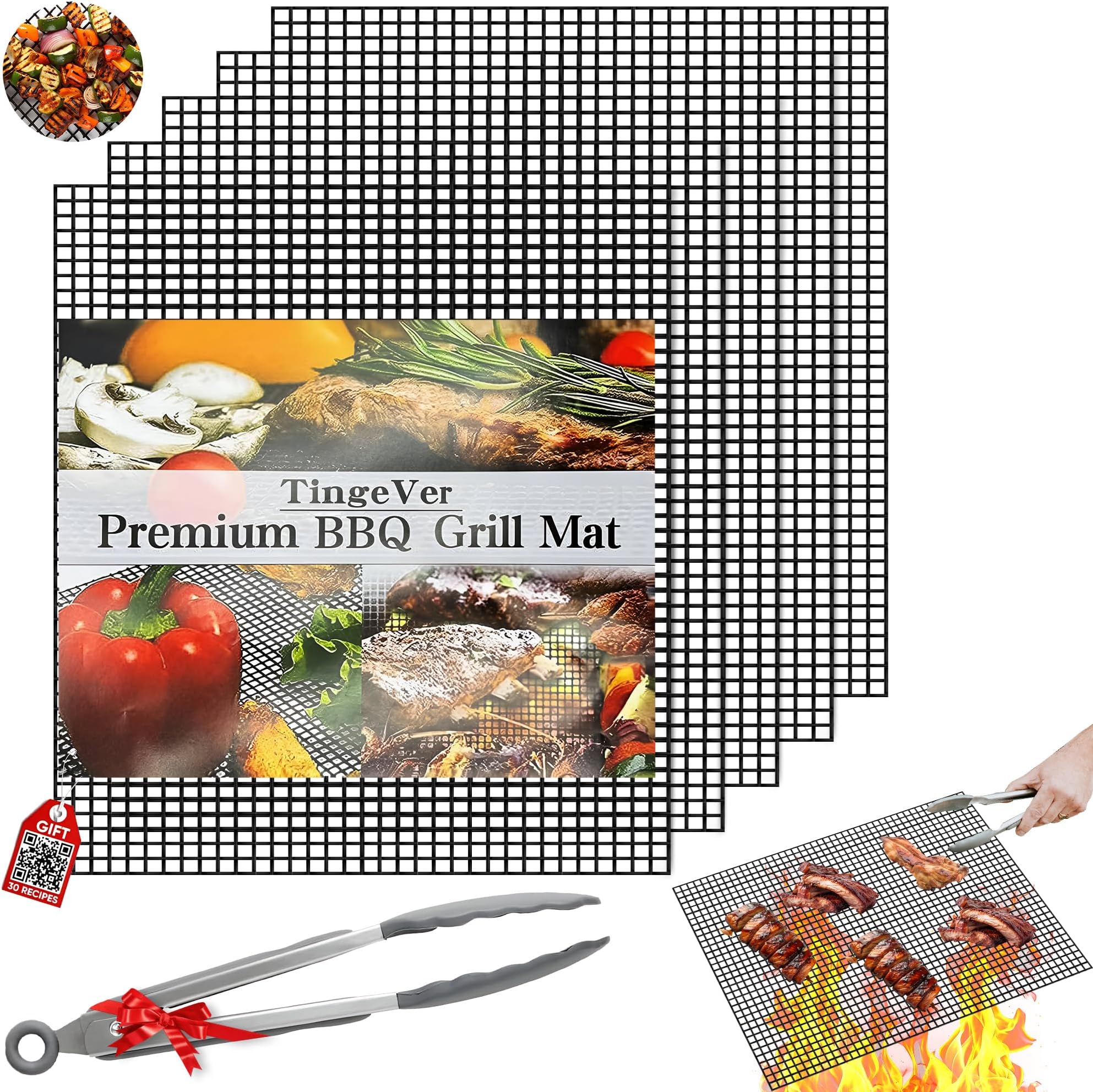 Amazon.com: AOOCAN Grill mesh mat - Set of 5 Non Stick BBQ Grill mats ...