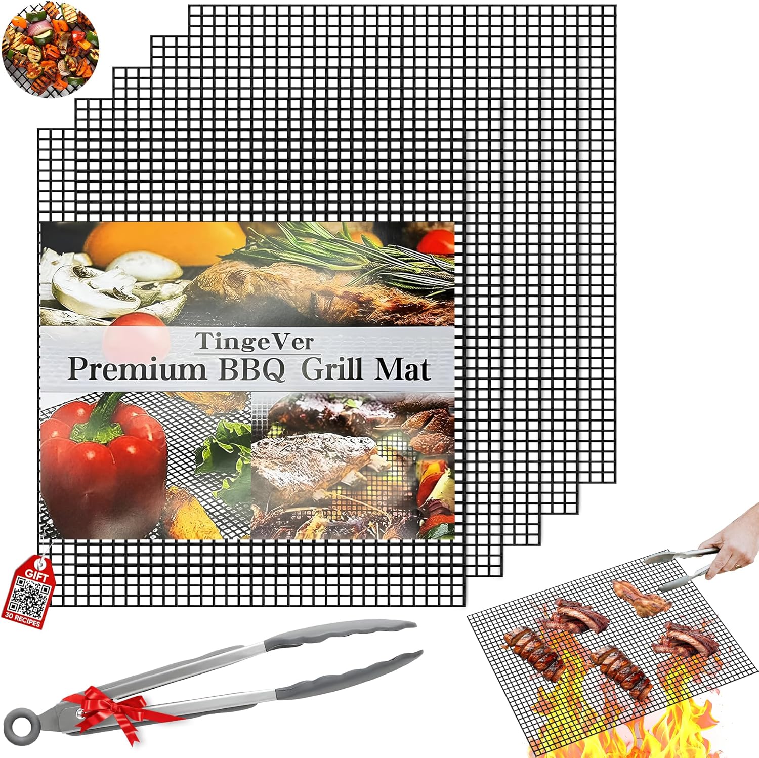 Amazon.com: TingeVer - Set of 5 Non Stick BBQ Grill Mesh, Heavy Duty ...