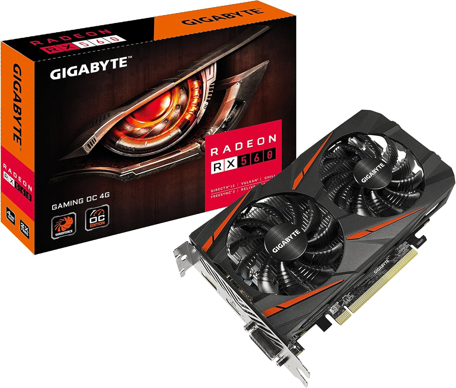 Amazon.com: Gigabyte Radeon RX 560 GAMING OC 4G REv2.0 (GV-RX560GAMING ...