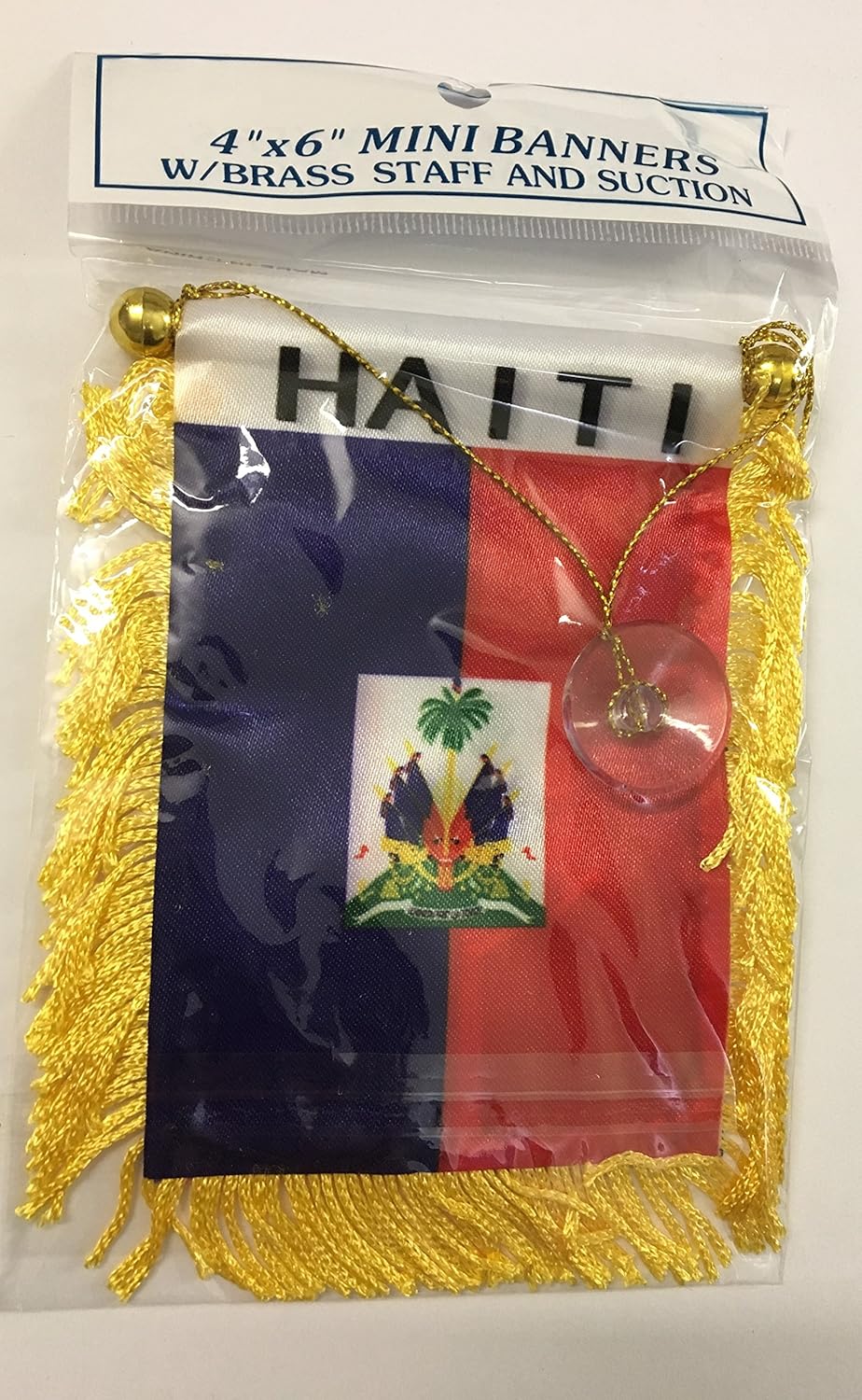 Haiti Flag Rear View Mirror Mini Banner 4"x 5.5" : Amazon.co.uk: Garden