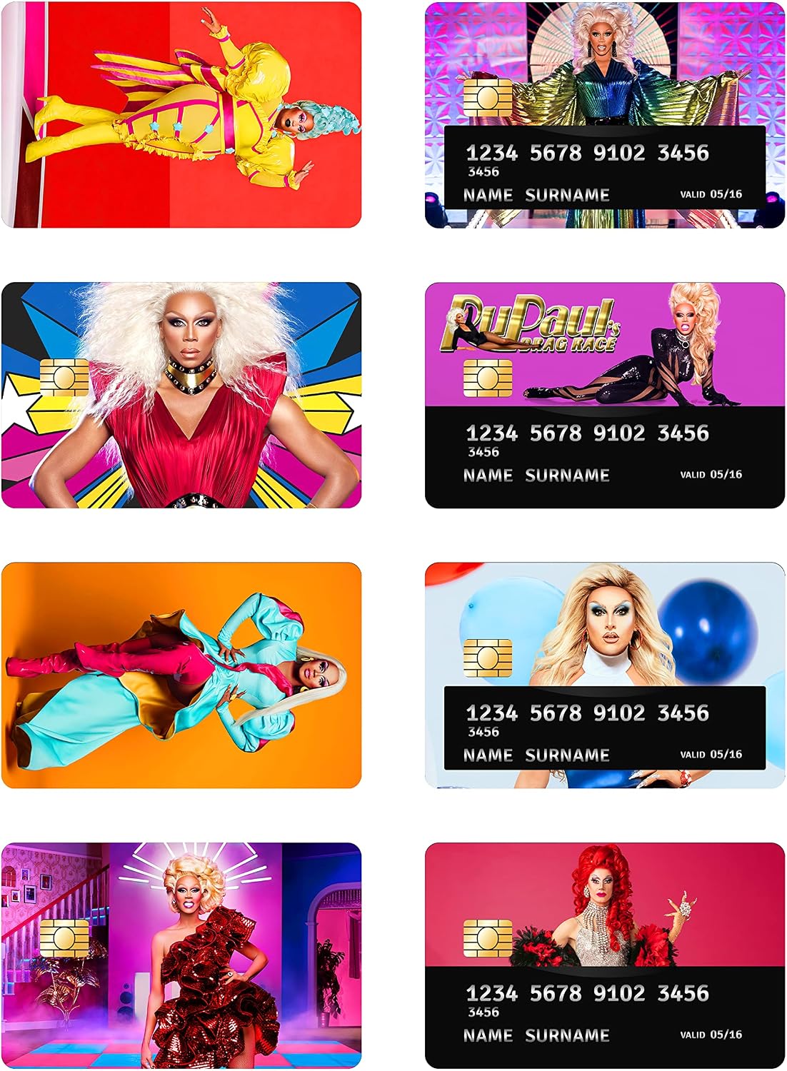 Amazon.com: Card Stickers Bank Credit Debit RuPauls Waterproof Drag ...