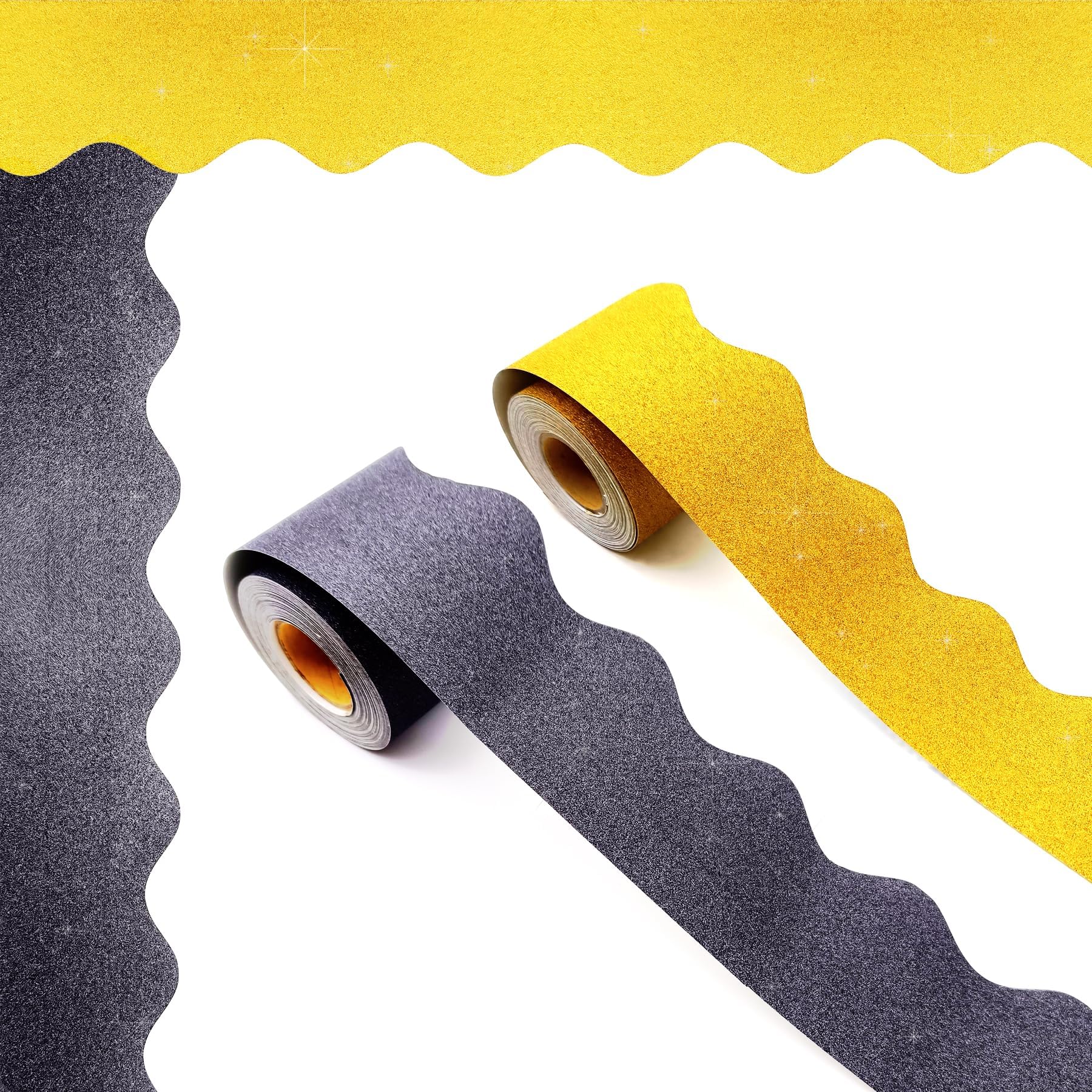 Amazon.com: 80 Feet Gold Confetti Scalloped Bulletin Board Borders ...