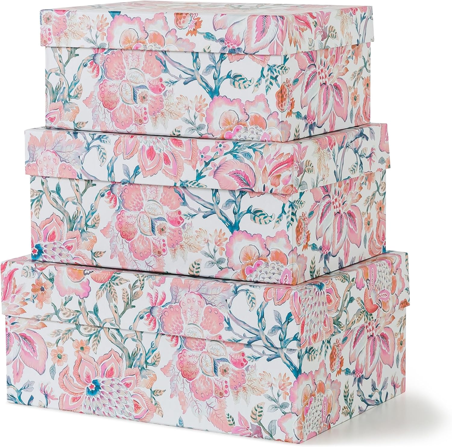 Amazon.com: Soul & Lane Decorative Storage Boxes with Hinged Lids, Pink ...