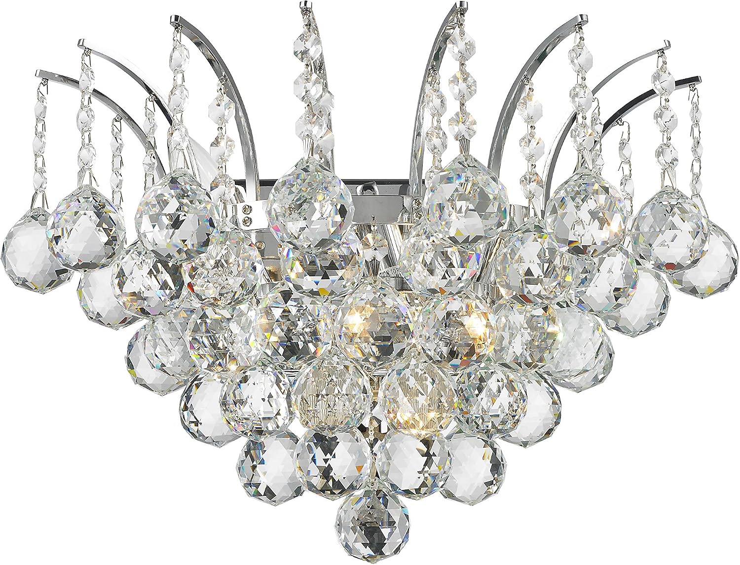 Worldwide Lighting Empire Collection 3 Light Chrome Finish and Clear ...