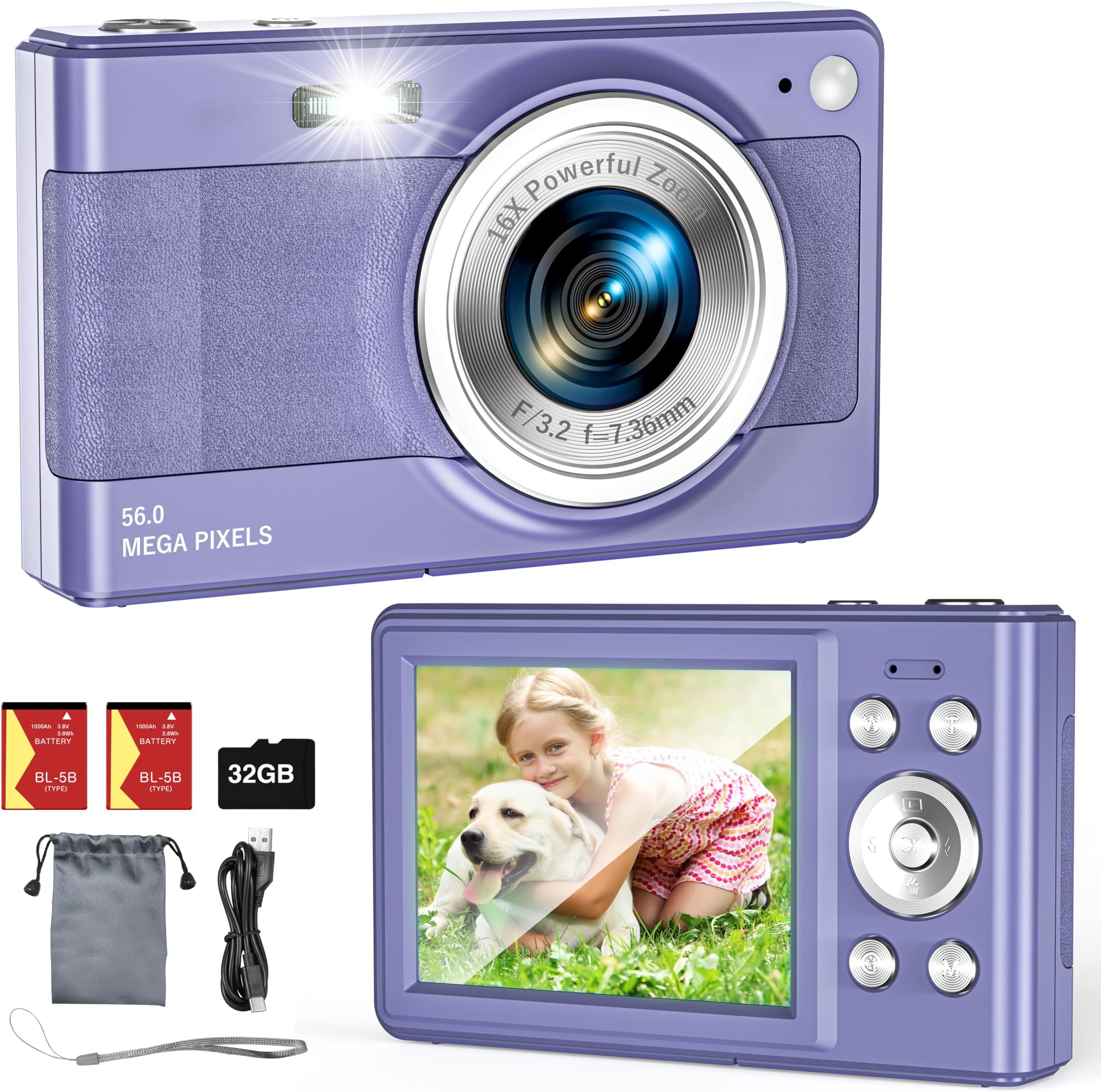 Amazon.com : Upgrade Digital Camera, 56MP FHD 1080P Camera for Kids ...