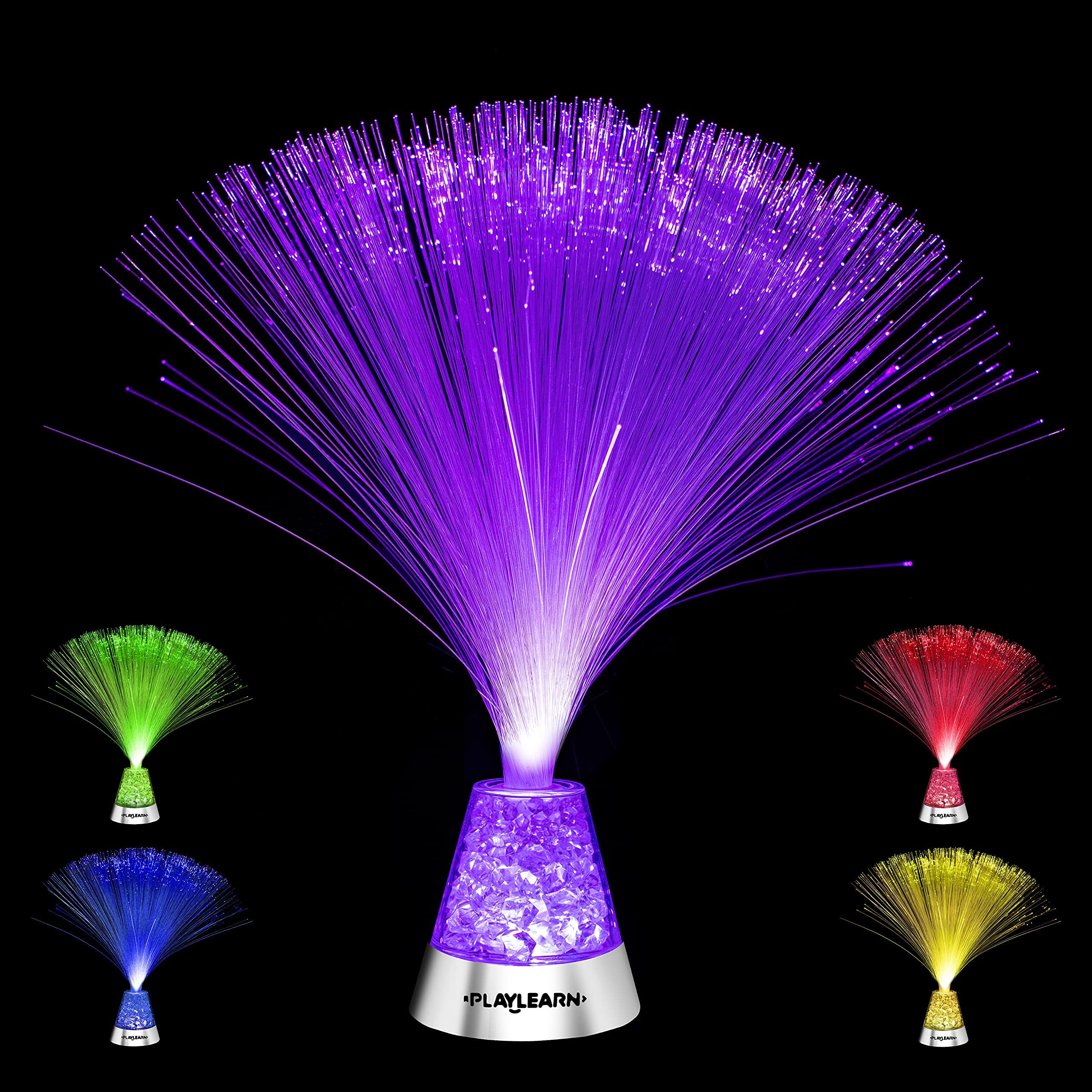 Playlearn Fibre Optic Colour Changing Lamp, Crystal Filled Base - 4 ...
