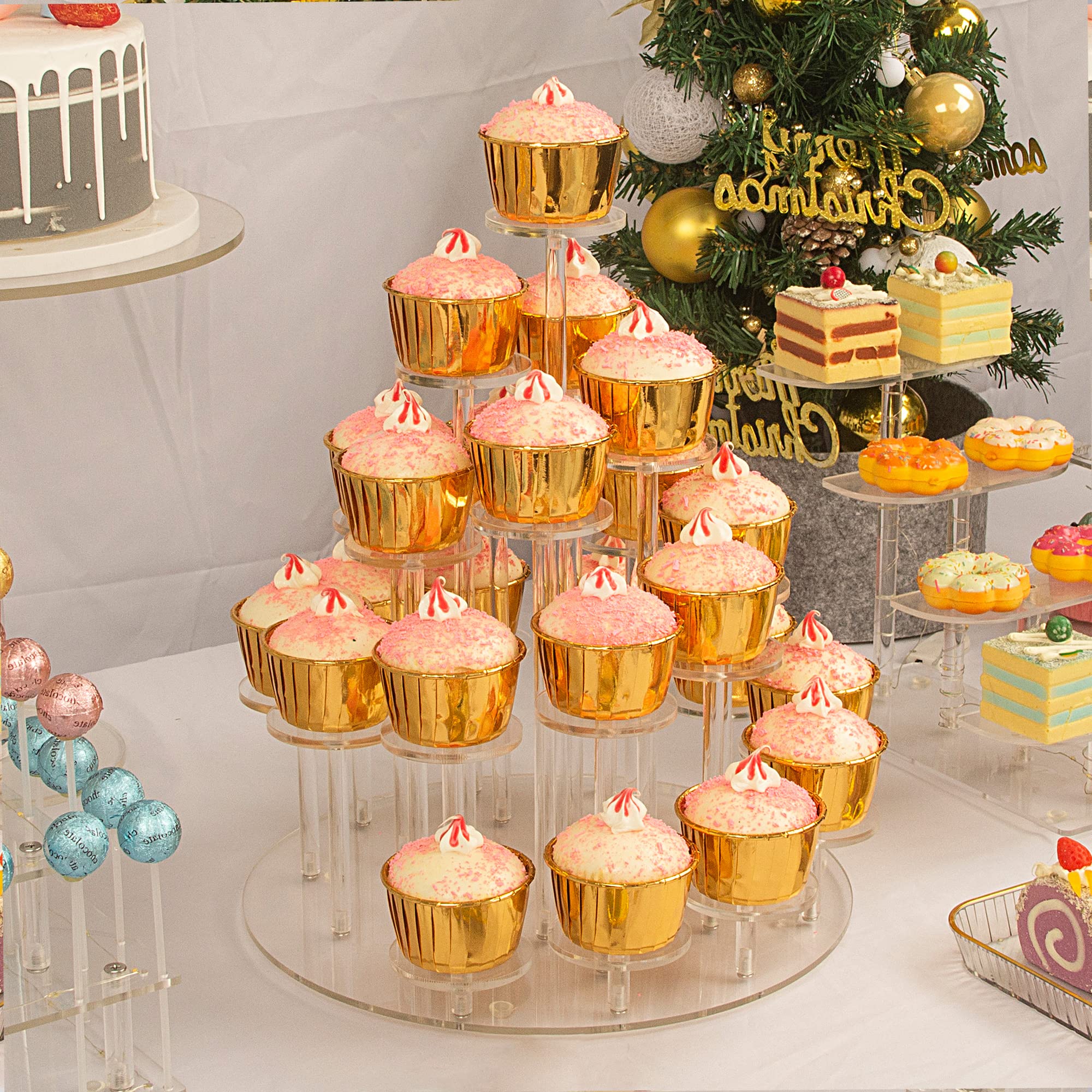 24 Cupcake Holder Tower The Party Aisle™ 5 Tier Acrylic Cup Cake