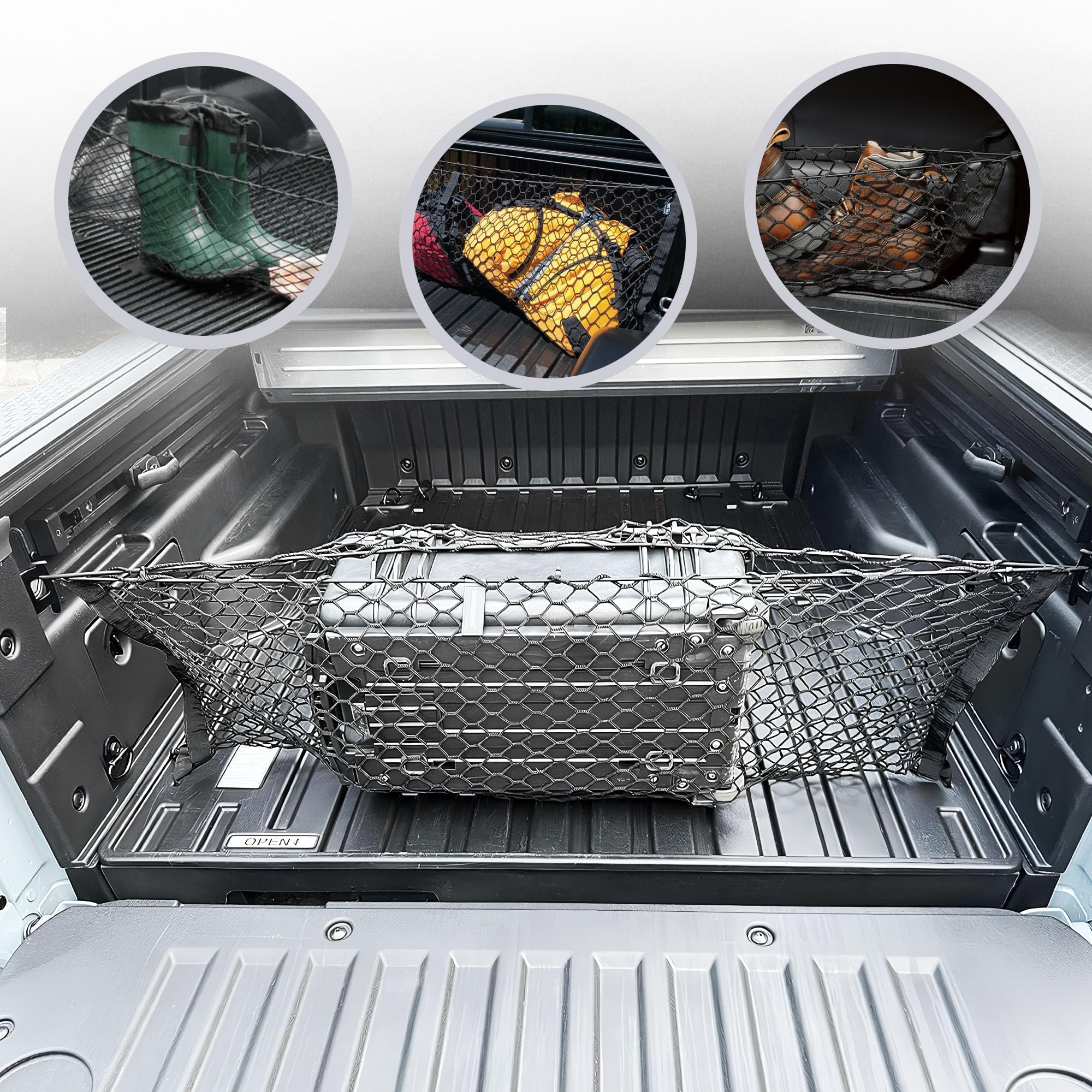 Amazon.com: Floor Style Elastic Trunk Cargo Net for Hyundai Santa Cruz ...