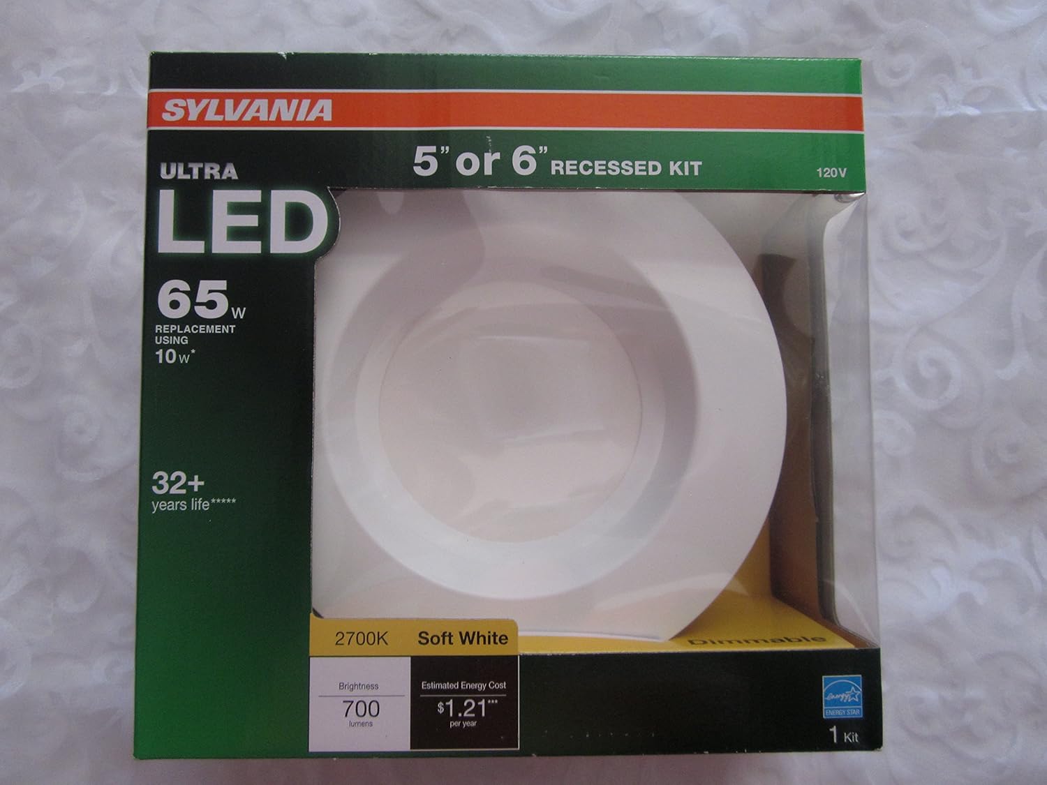 Sylvania LED10W(65W replacement) 5" or 6" Recessed Lighting Kit 2700K ...