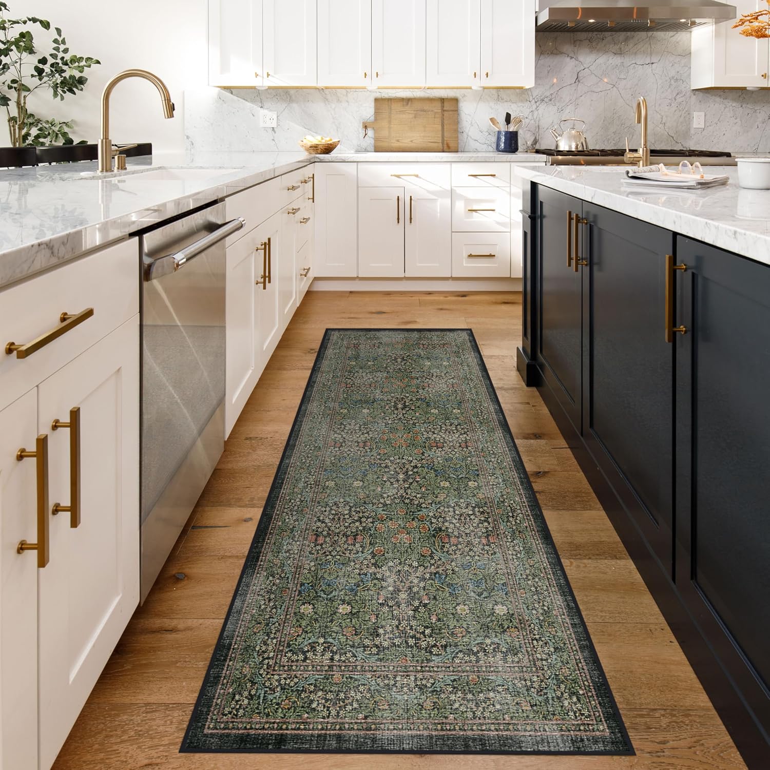 Amazon.com: RUGGABLE x Morris & Co Machine Washable Runner Rug ...