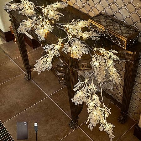 Amazon.com: Lighted Garland with Birch Branches 6FT 48 Warm Lights ...