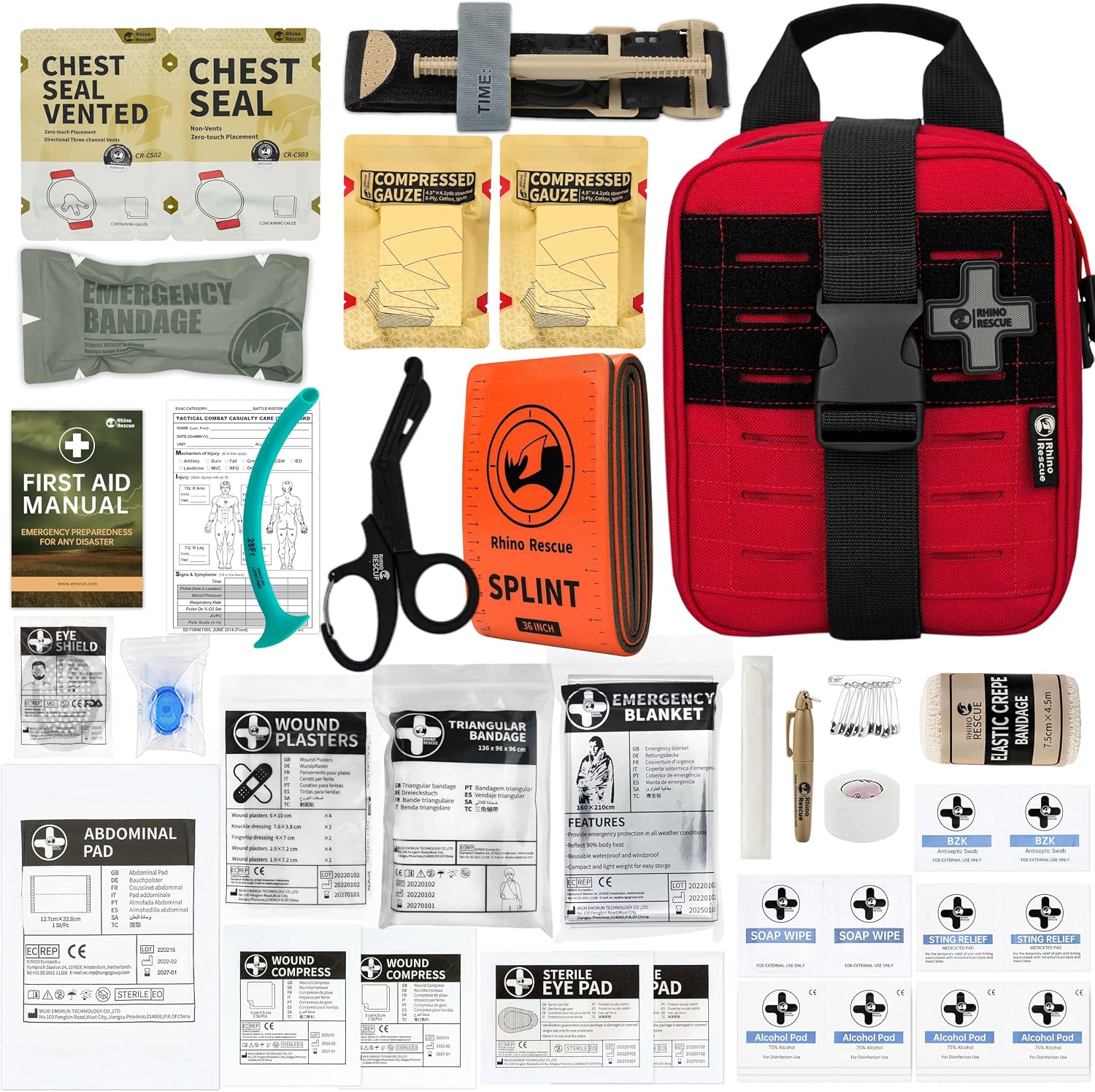 RHINO RESCUE First Aid Kit, Molle IFAK Medical Pouch for Tactical, Car ...
