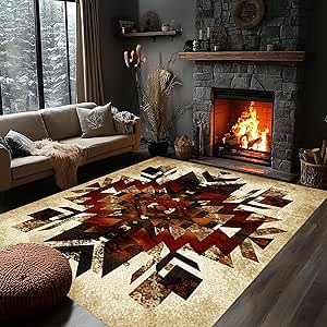 Amazon.com: SCUAOMX Western Aztec Area Rug, 4x6ft, Vintage Distressed ...