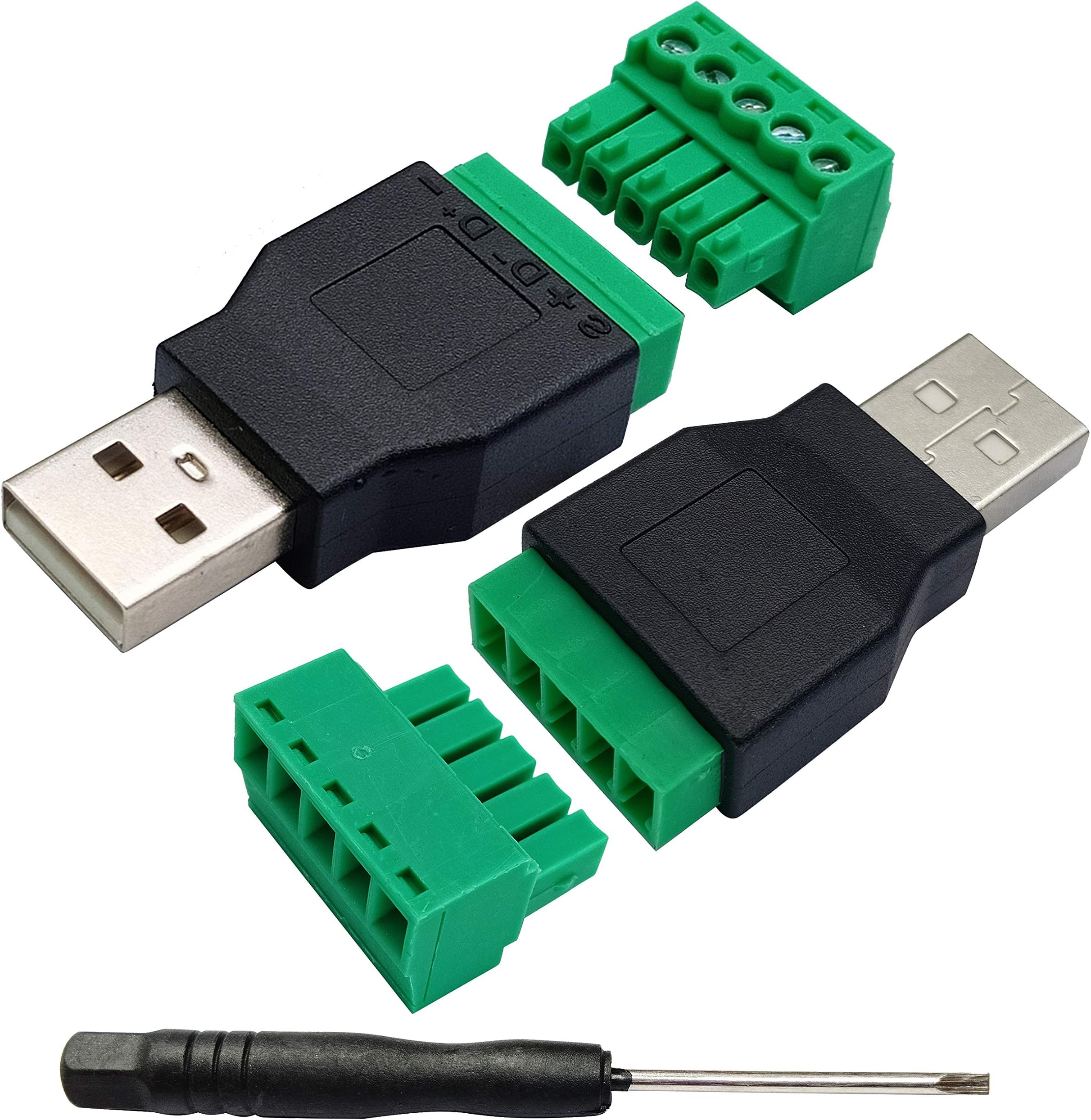 Amazon.com: QIANRENON USB2.0 Solderless Adapter Metal Case USB 2.0 Male ...