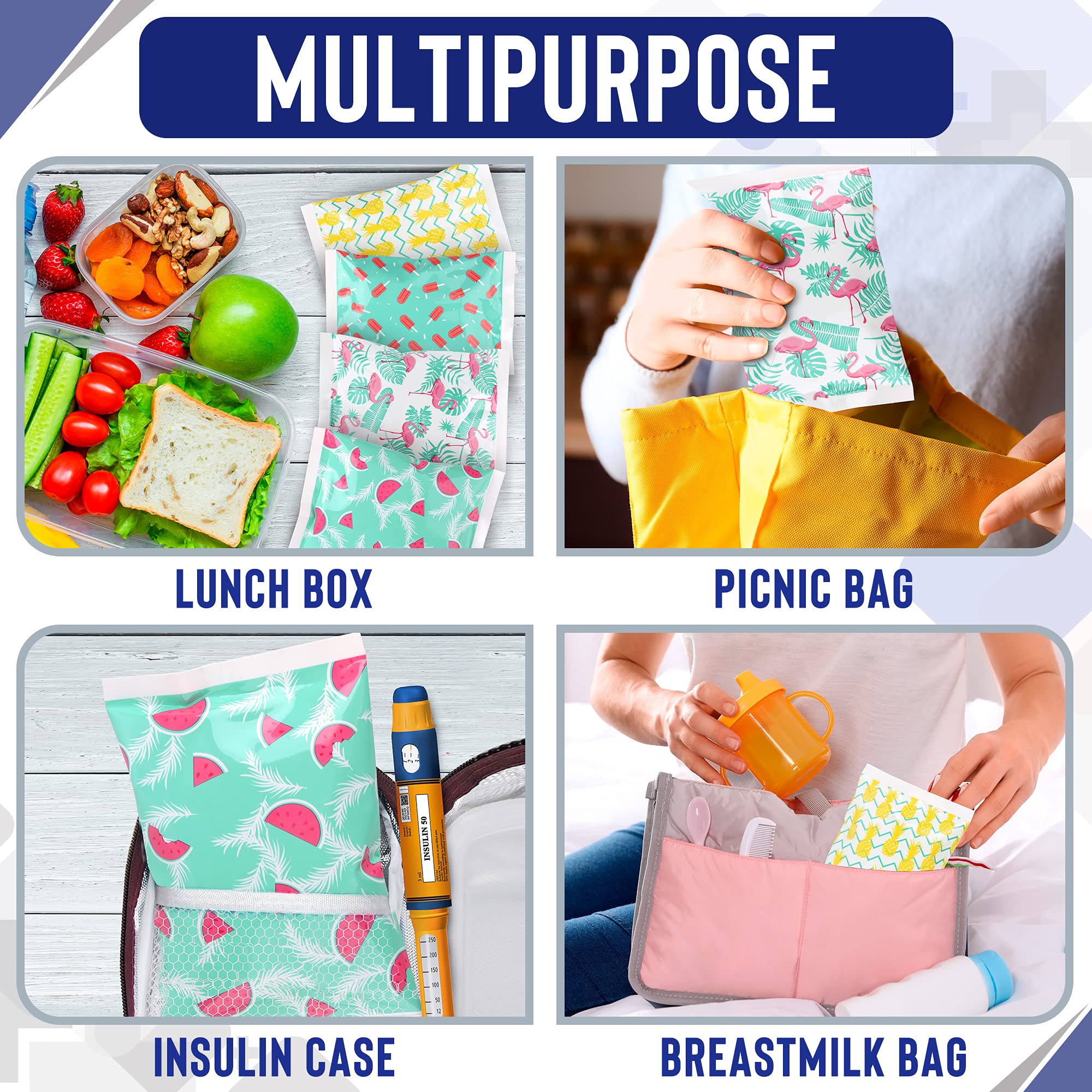 Buy Thrive Ice Packs for Lunch Bags (4 Pack) - Reusable Cooler Ice ...