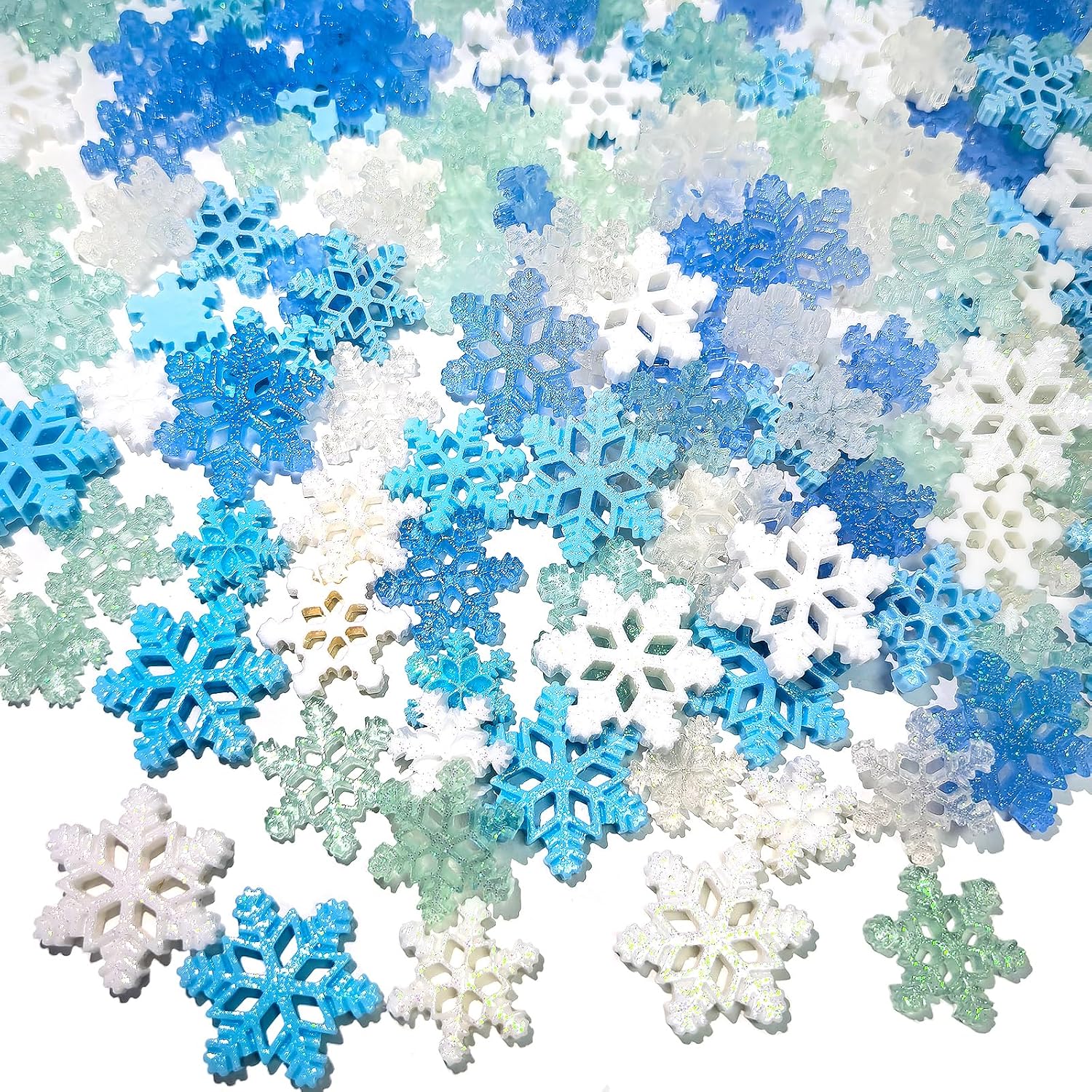 Amazon.com: 250 Pcs Snowflake Embellishments for Craft Glitter ...