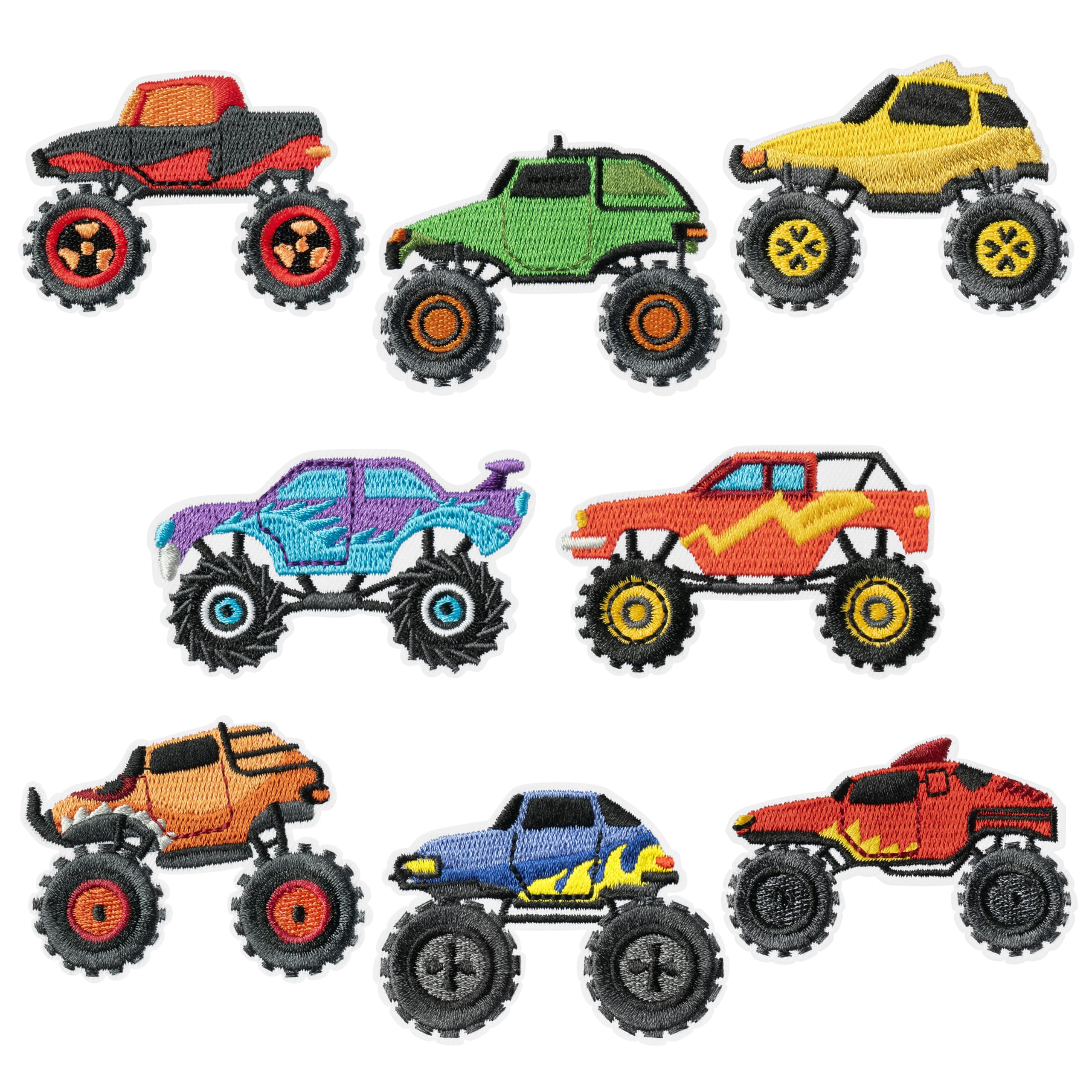Amazon.com: 8Pcs Transportation Truck Iron on Patches Colorful Racing ...
