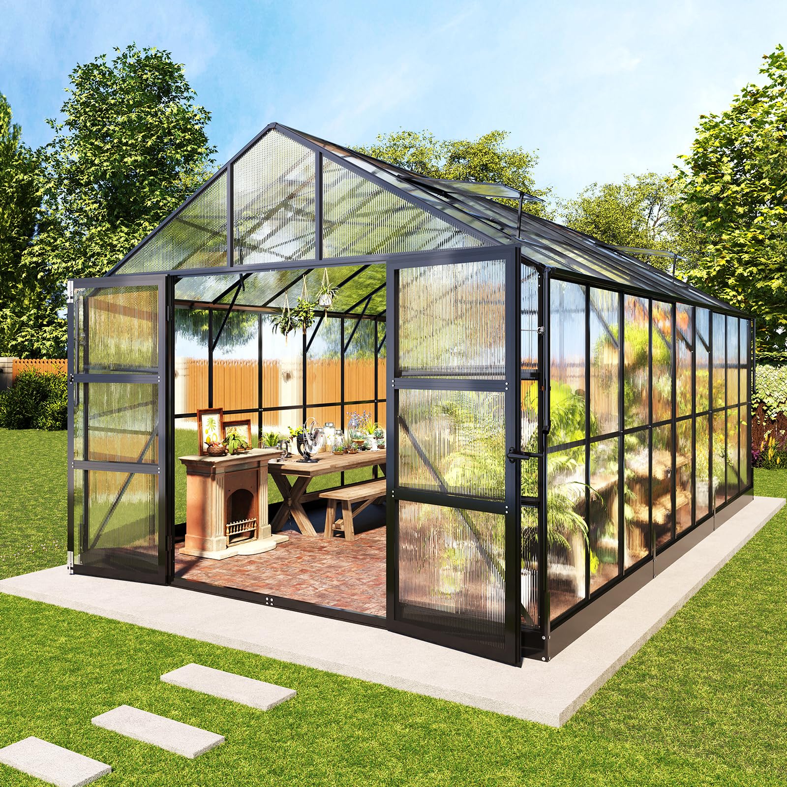 Heavy Duty Greenhouse Frames VonHaus Polytunnel Greenhouse 3x2m, Heavy