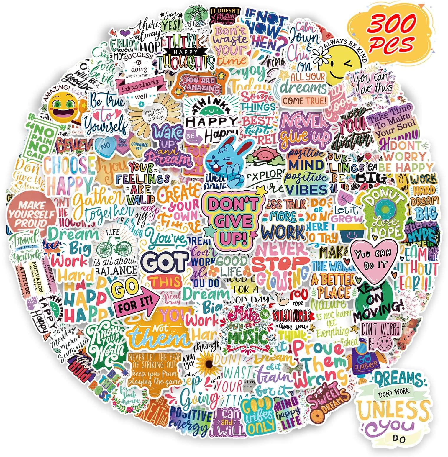 Amazon.com : Glenmal 840 Pieces Inspirational Sticker Aesthetic Words ...