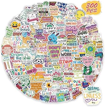 Amazon.com: 300PCS Motivational Sticker, Inspirational Words Stickers ...