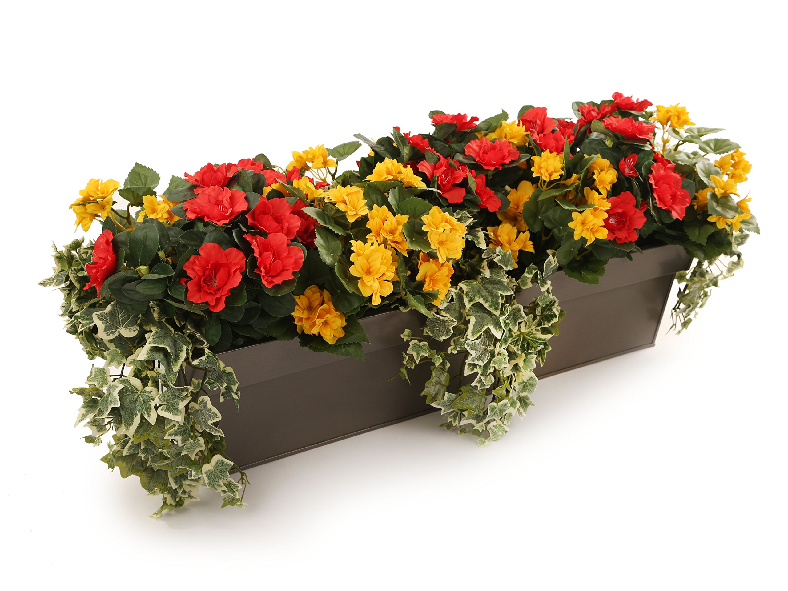 Buy Closer2Nature Artificial Yellow Begonia and Red Azalea Display in a ...