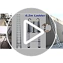 Telescoping Ladder 20FT Extension Ladder with 2 Detachable Hooks ...