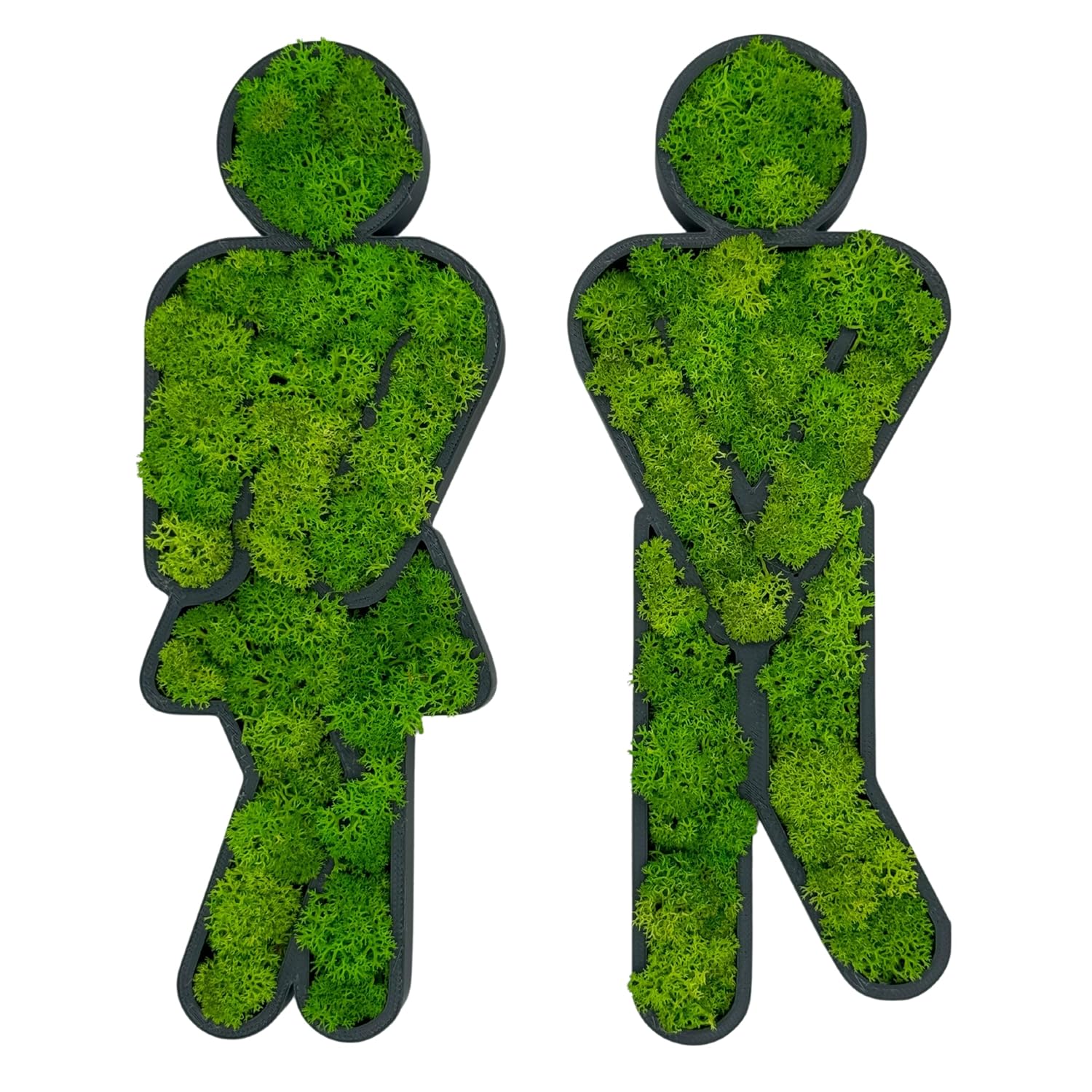 Modernes WC Türschild "Lustig" aus PLA & Islandmoos – Wanddeko für Bad ...