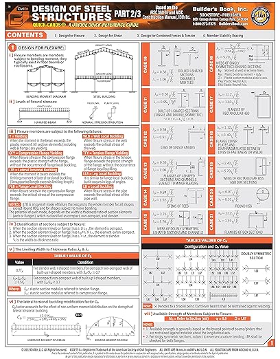 Design of Steel Structures Quick-Card Part 2/3 based on AISC 360-16 and ...