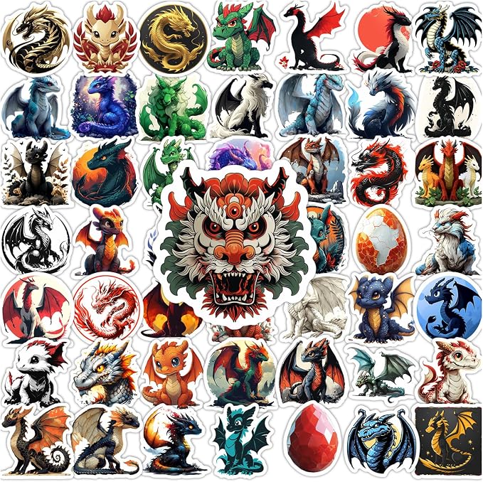 Amazon.com: 50Pcs Dragon Stickers for Water Bottle: Wings of Fire ...