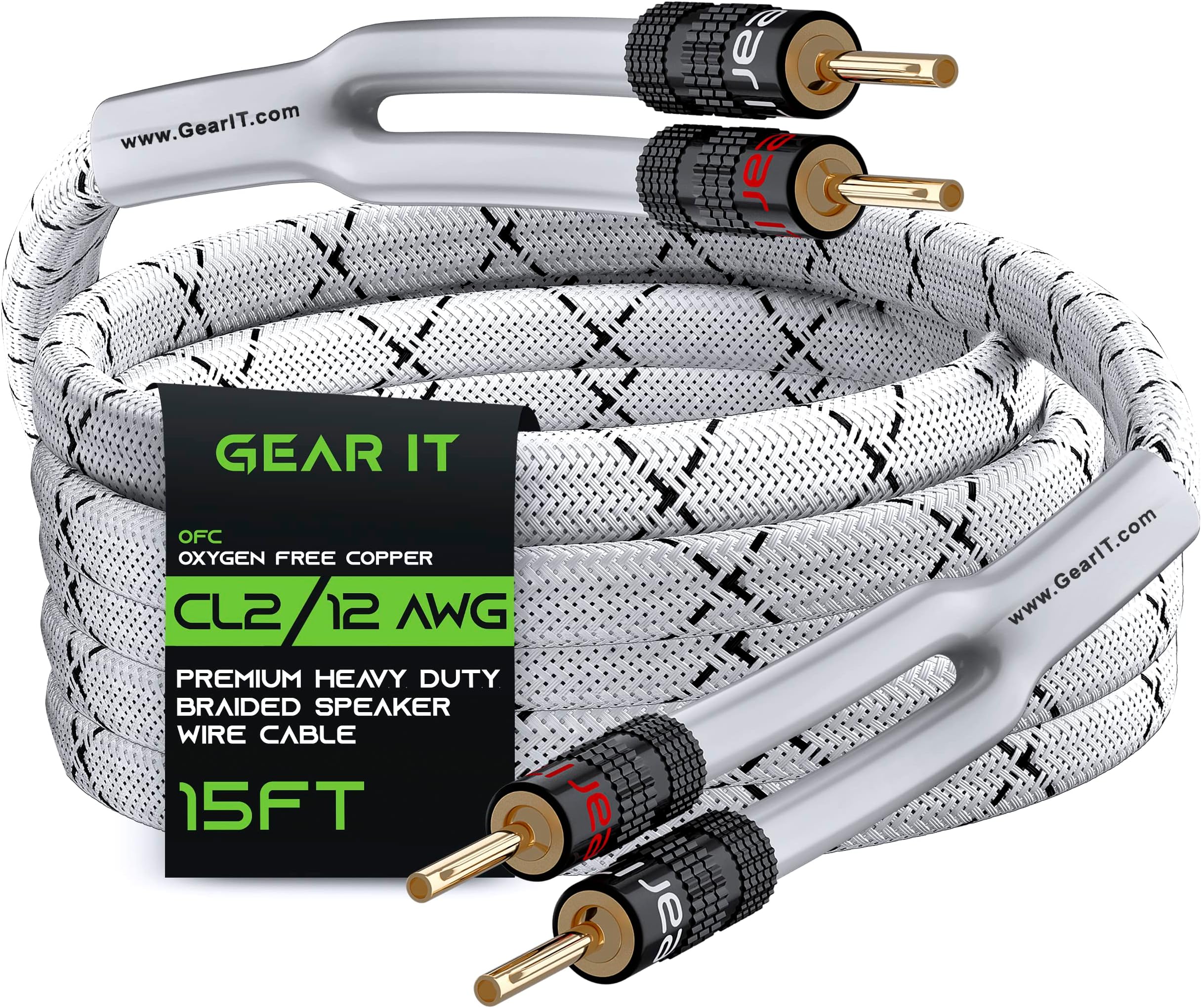 Plug To Bare 10AWG Speaker Cable Wire With Gold-Plated Banana Tip Plugs ...
