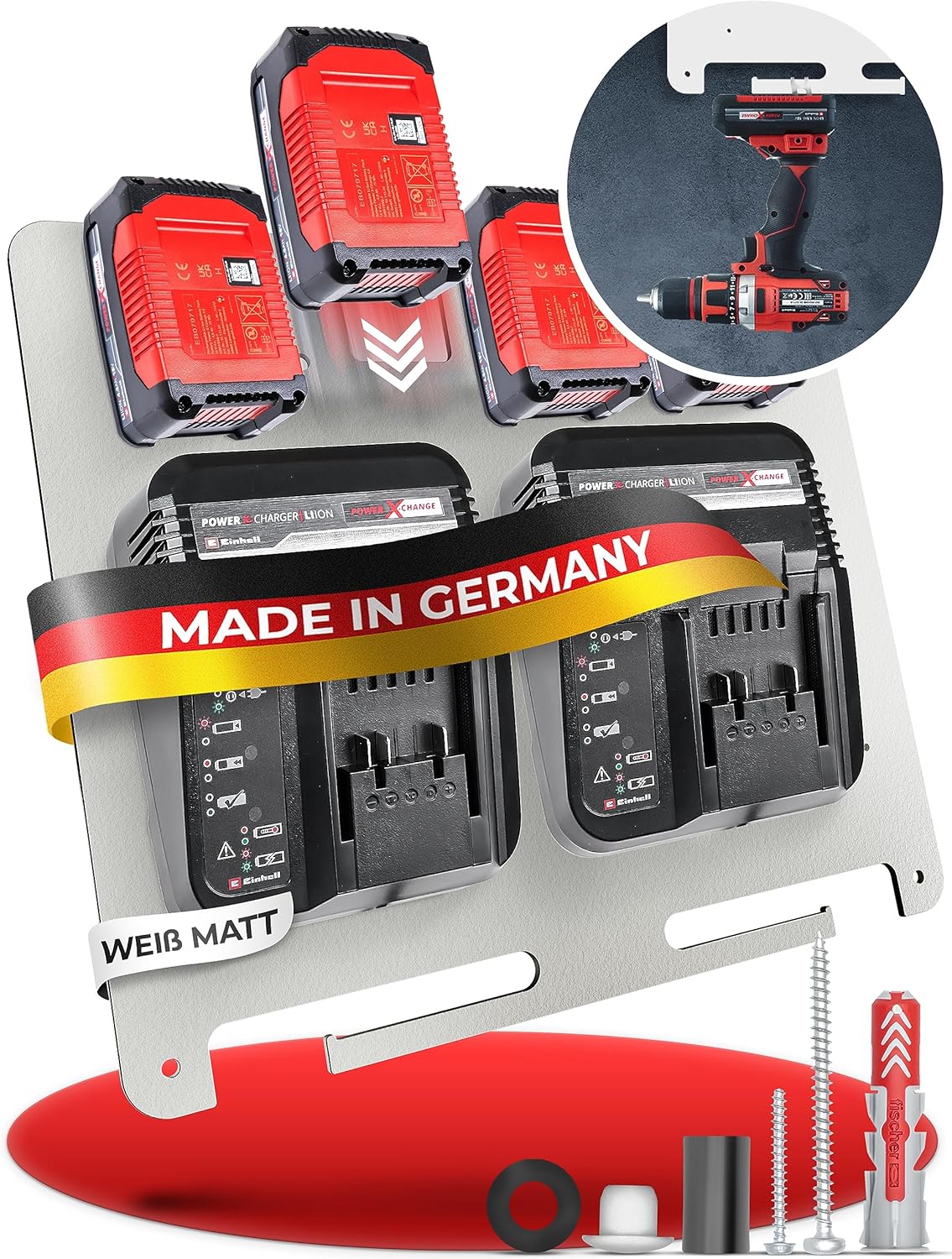 Adlerfokus Wandhalterung für Einhell Akkus & Ladegeräte [Made IN ...