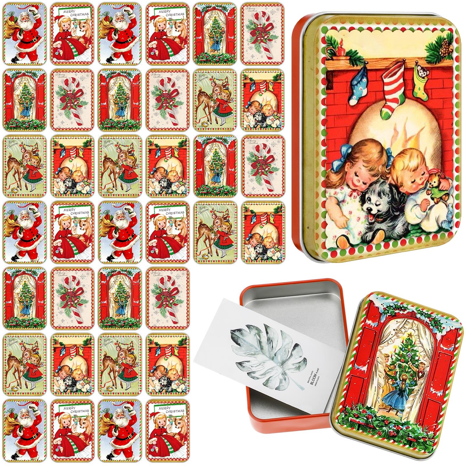 Amazon.com: Tandefio 36 Pcs Christmas Gift Card Tin Boxes Small ...