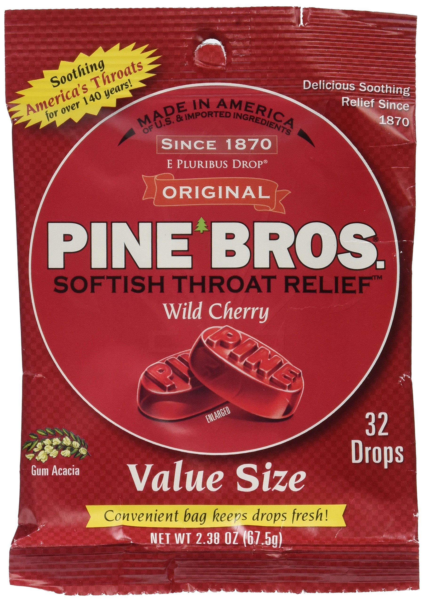 Amazon.com: Pine Bros. Softish Throat Drops Value Size Wild Cherry - 32 Drops, Pack of 3 ...