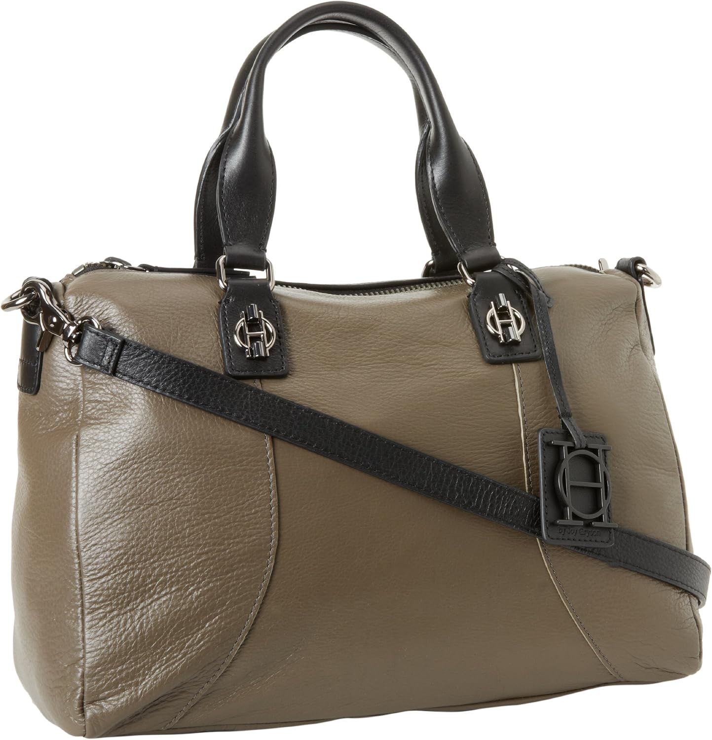 OH by Joy Gryson Women's Loki Double-Faced Satchel, Black/Mushroom, One ...