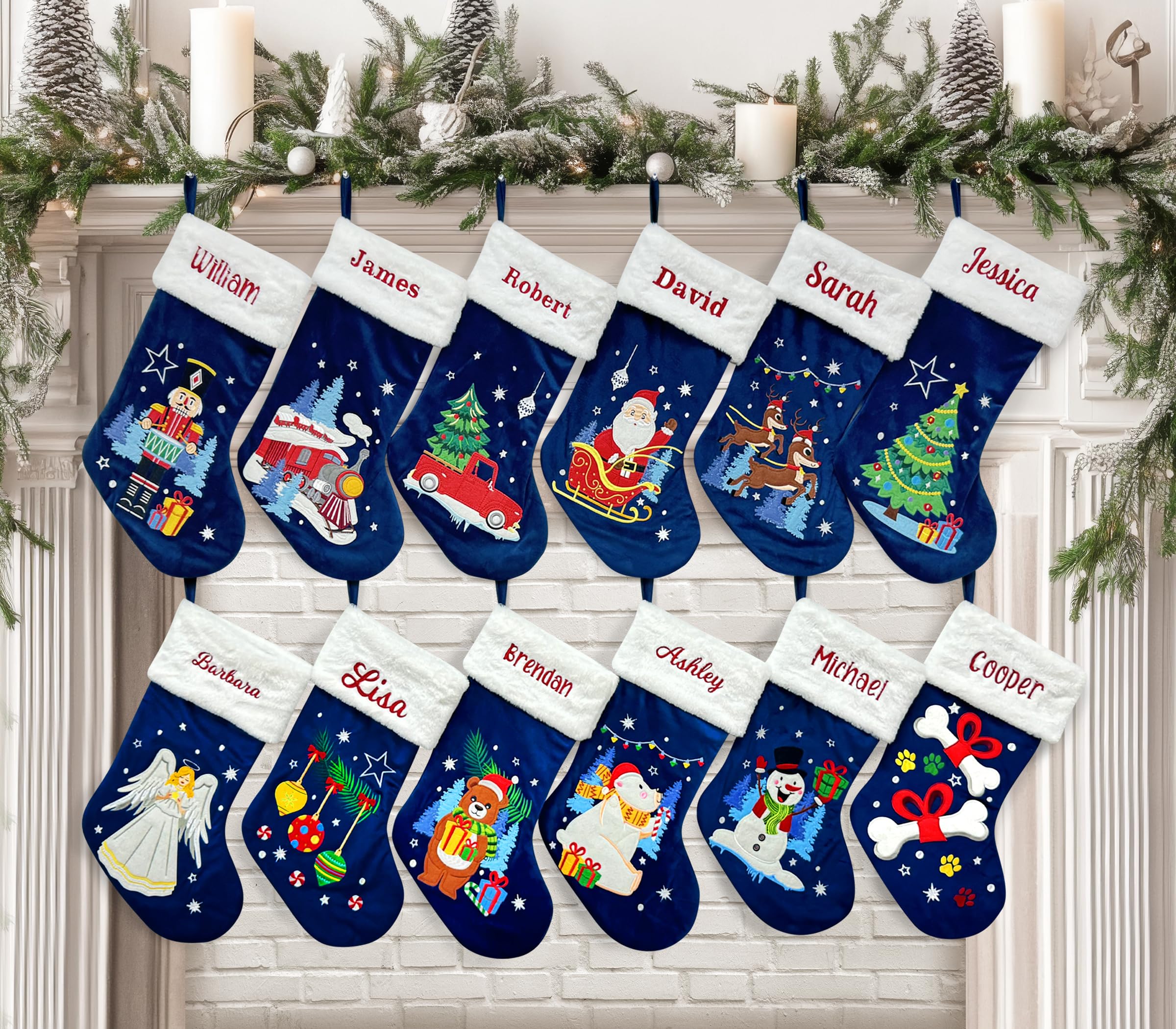 Amazon.com: TEEAMORE Custom Blue Velvet Christmas Stocking 1 Pack ...
