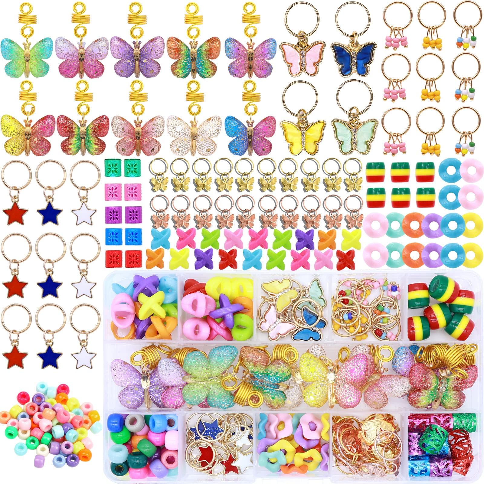 Amazon.com : NAISKA 32Pcs Gold Butterfly Hair Braid Accessories ...