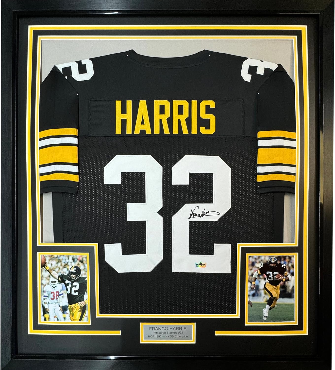 Framed Facsimile Autographed Franco Harris 35x39 Pittsburgh Black ...
