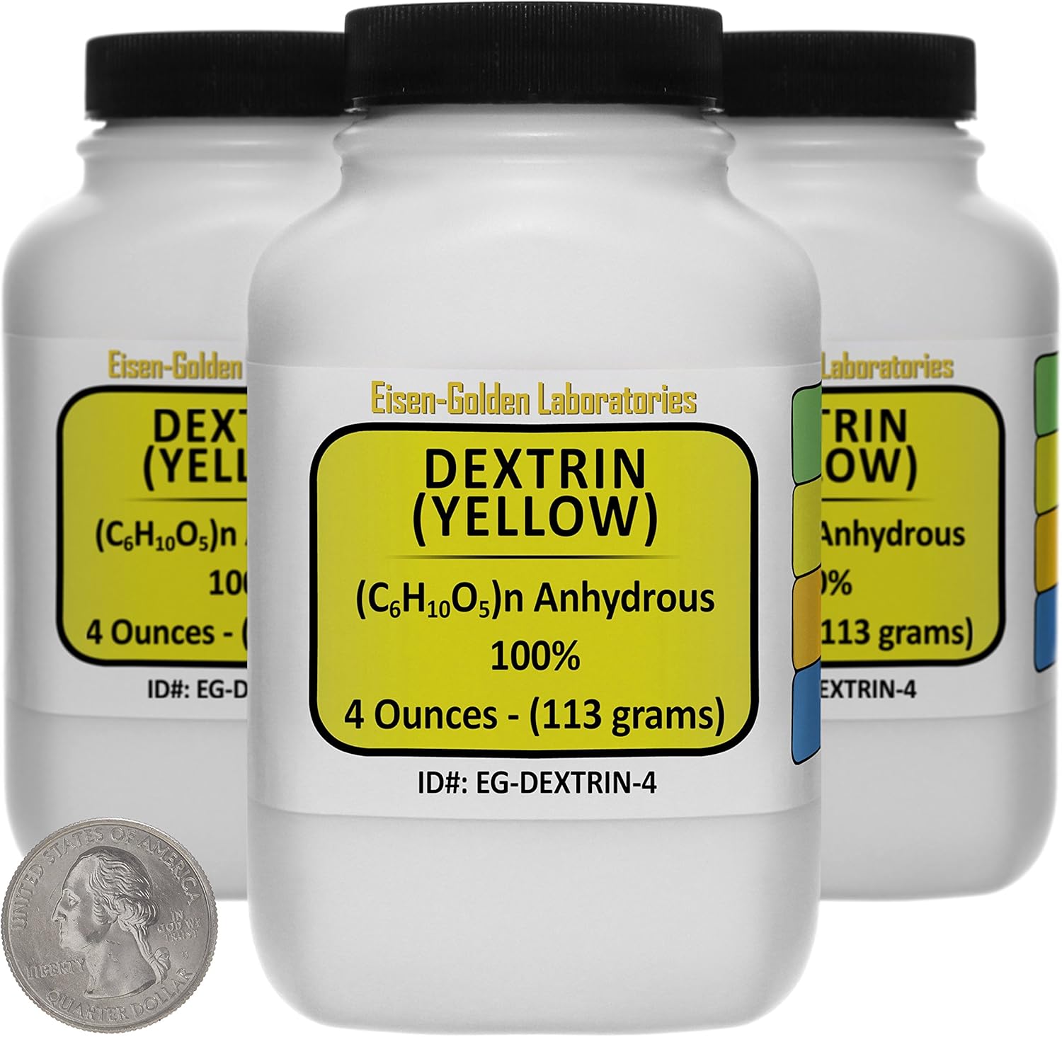 Dextrina amarilla (C6H10O5) n 100% polvo de grado ACS 12 onzas en tres ...