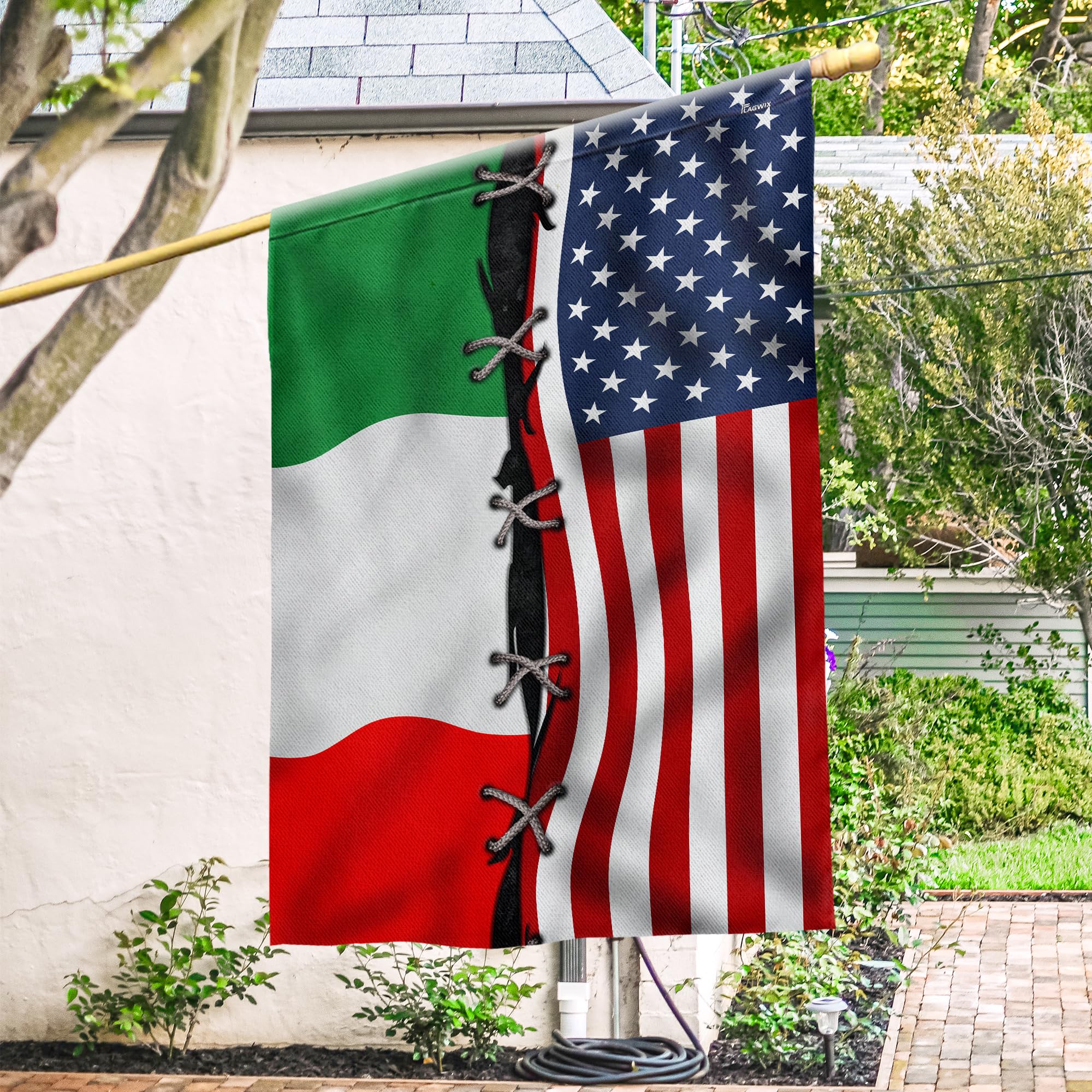 Italian American Flags Logo USA United States America & ITALY