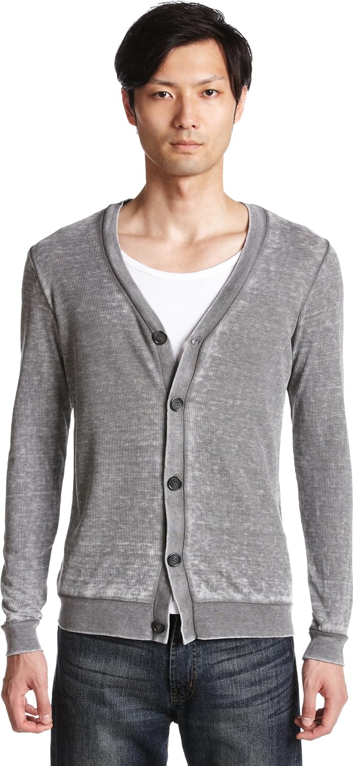 Amazon | (カラーファスト アパレル)colorfast apparel カーディガン MENS BURNOUT THERMAL ...